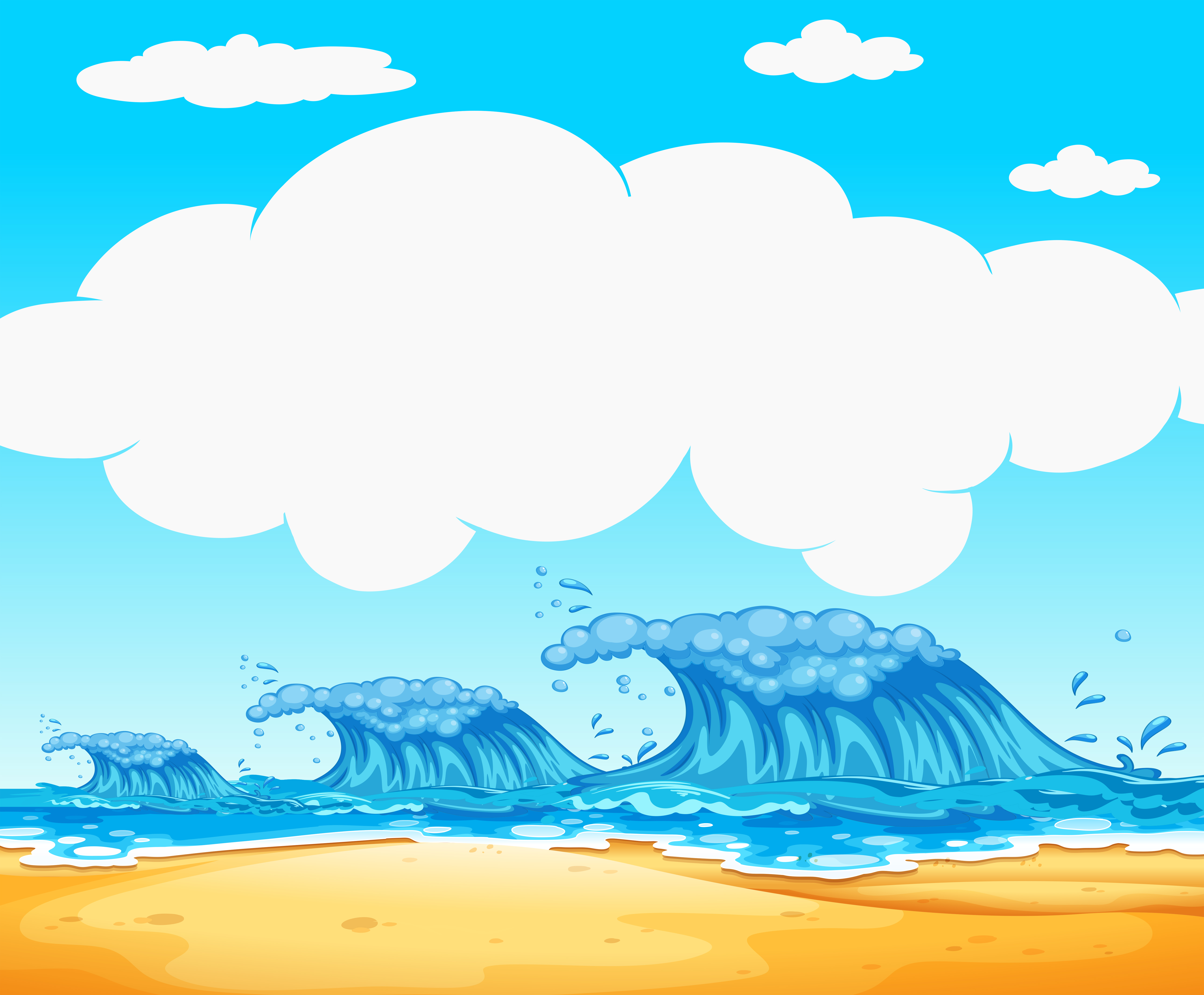 Cartoon Ocean Waves Background