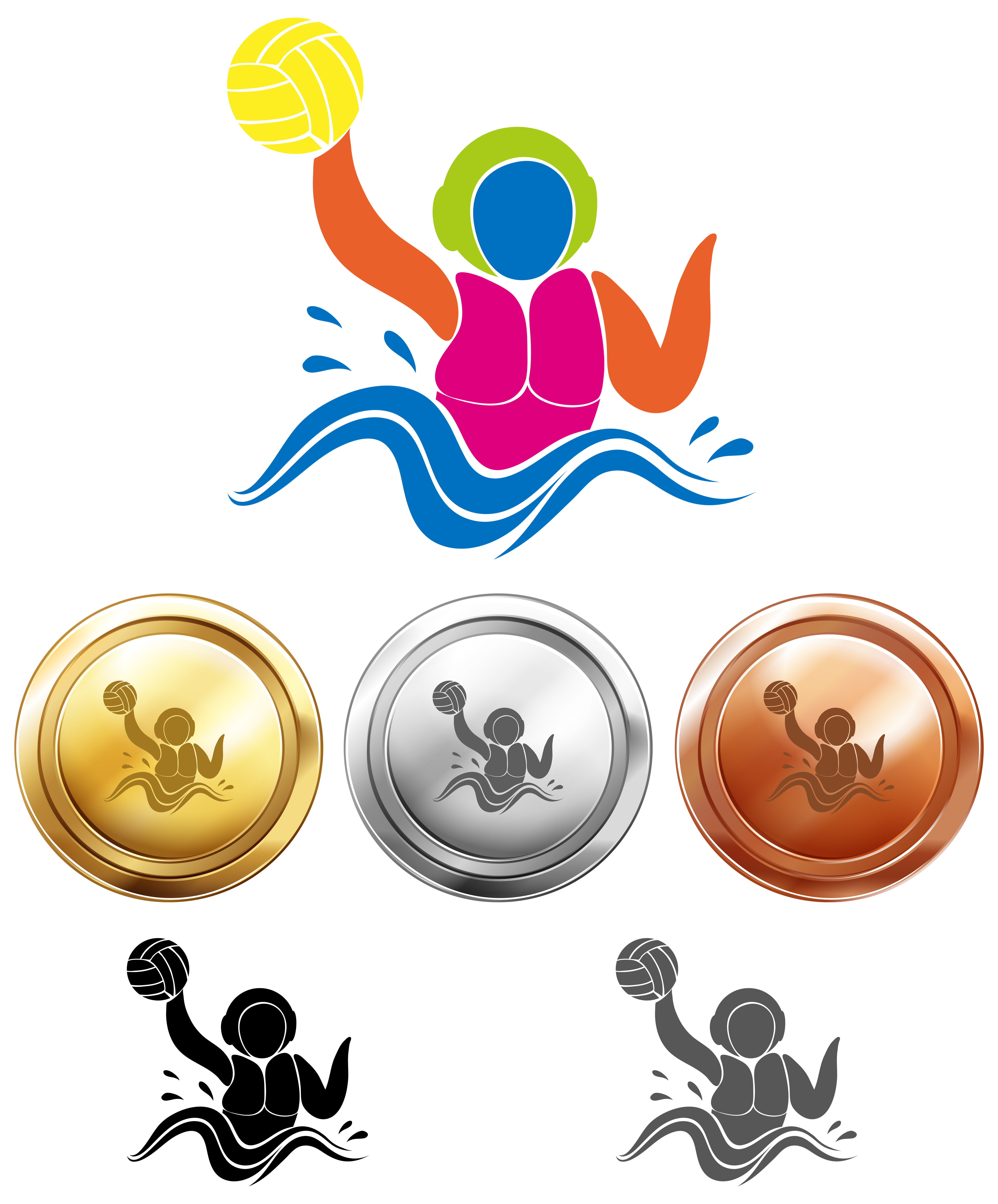 Water polo icon and sport medals 294548 Vector Art at Vecteezy Water polo icon and sport medals 294548 Vector Art at Vecteezy