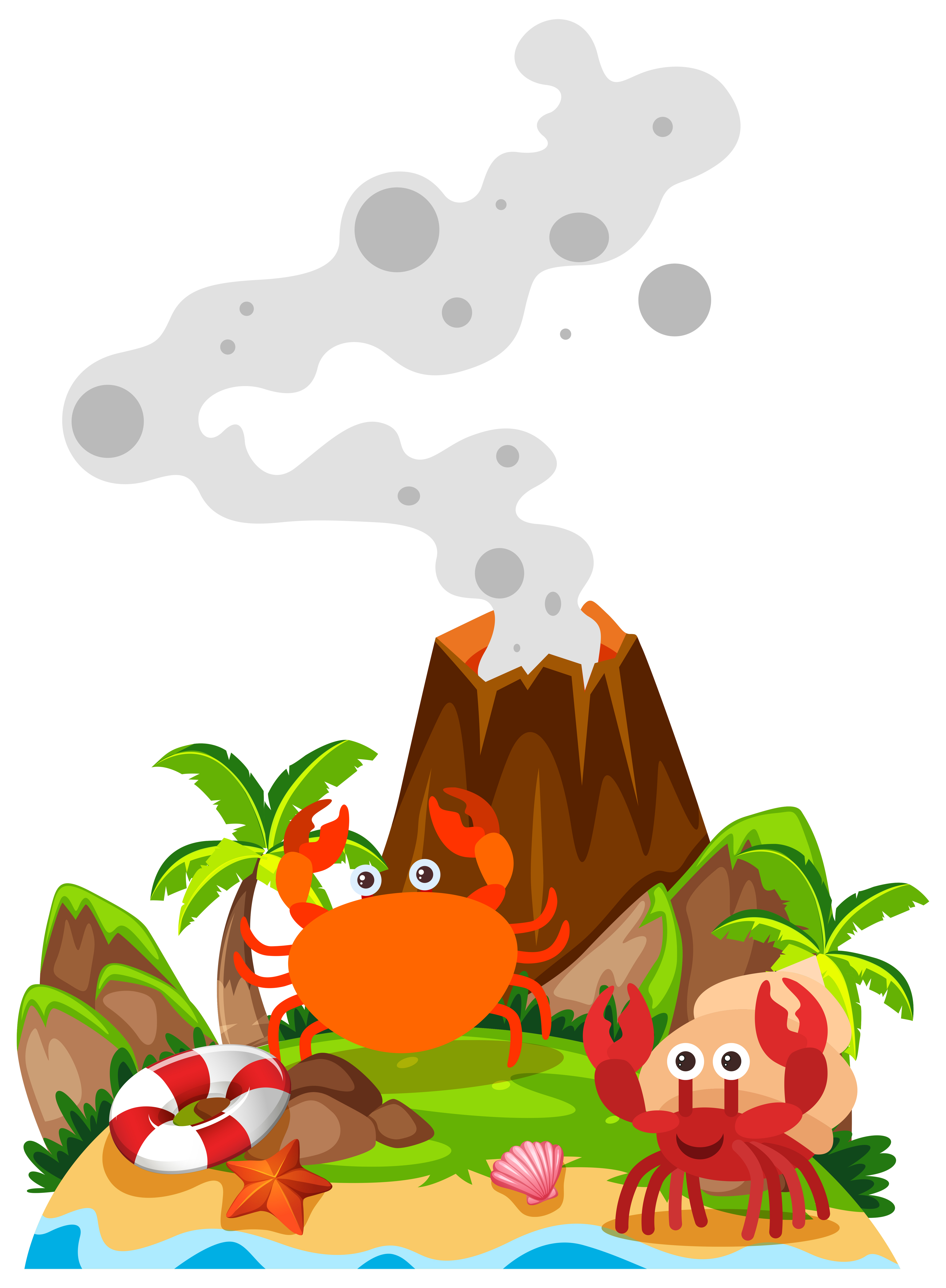 Crabs and volcano on island 297997 Vector Art at Vecteezy Crabs and volcano on island 297997 Vector Art at Vecteezy