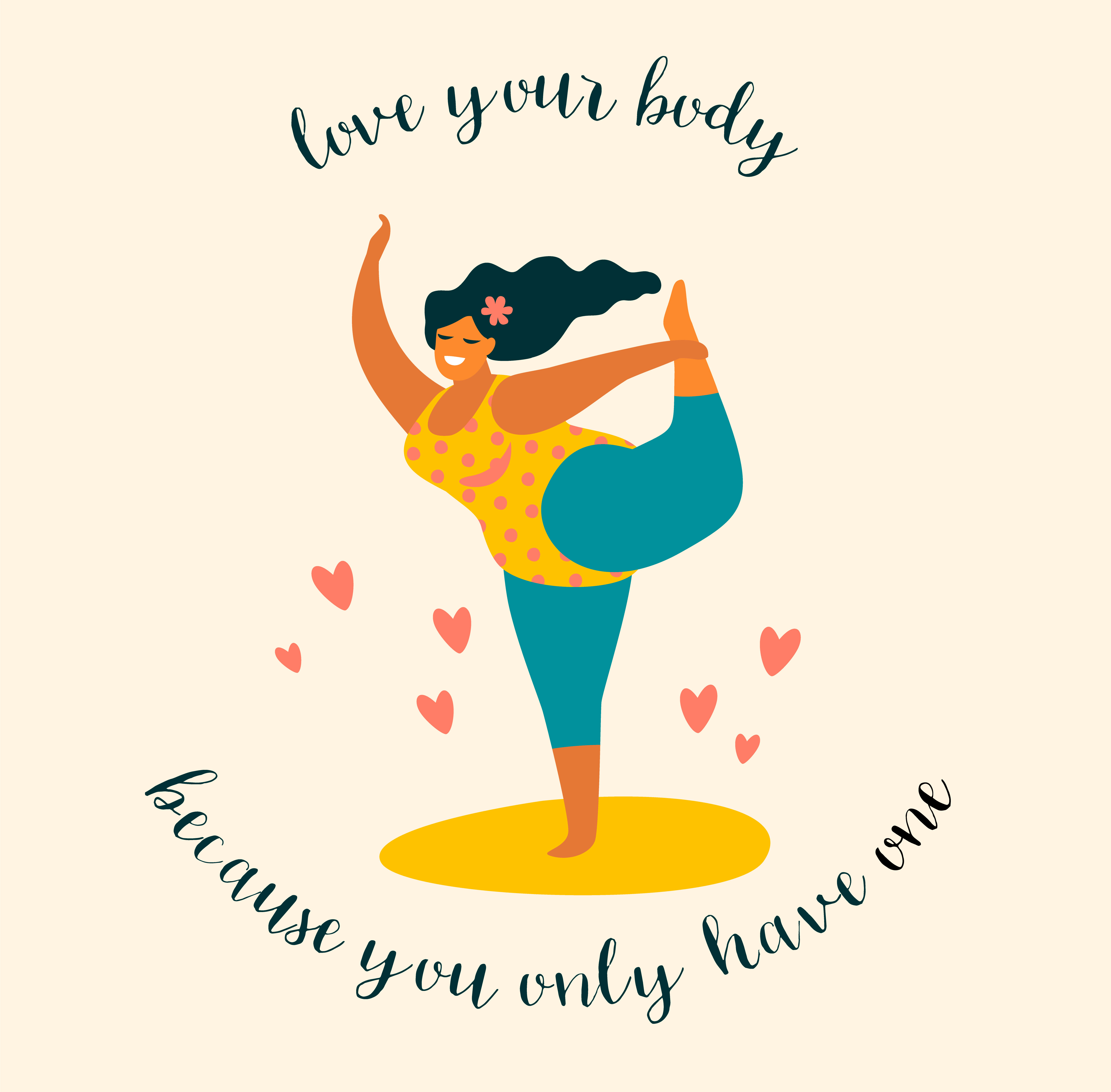 Body Positive Happy Plus Size Girl And Active Lifestyle 298107 Vector Art At Vecteezy