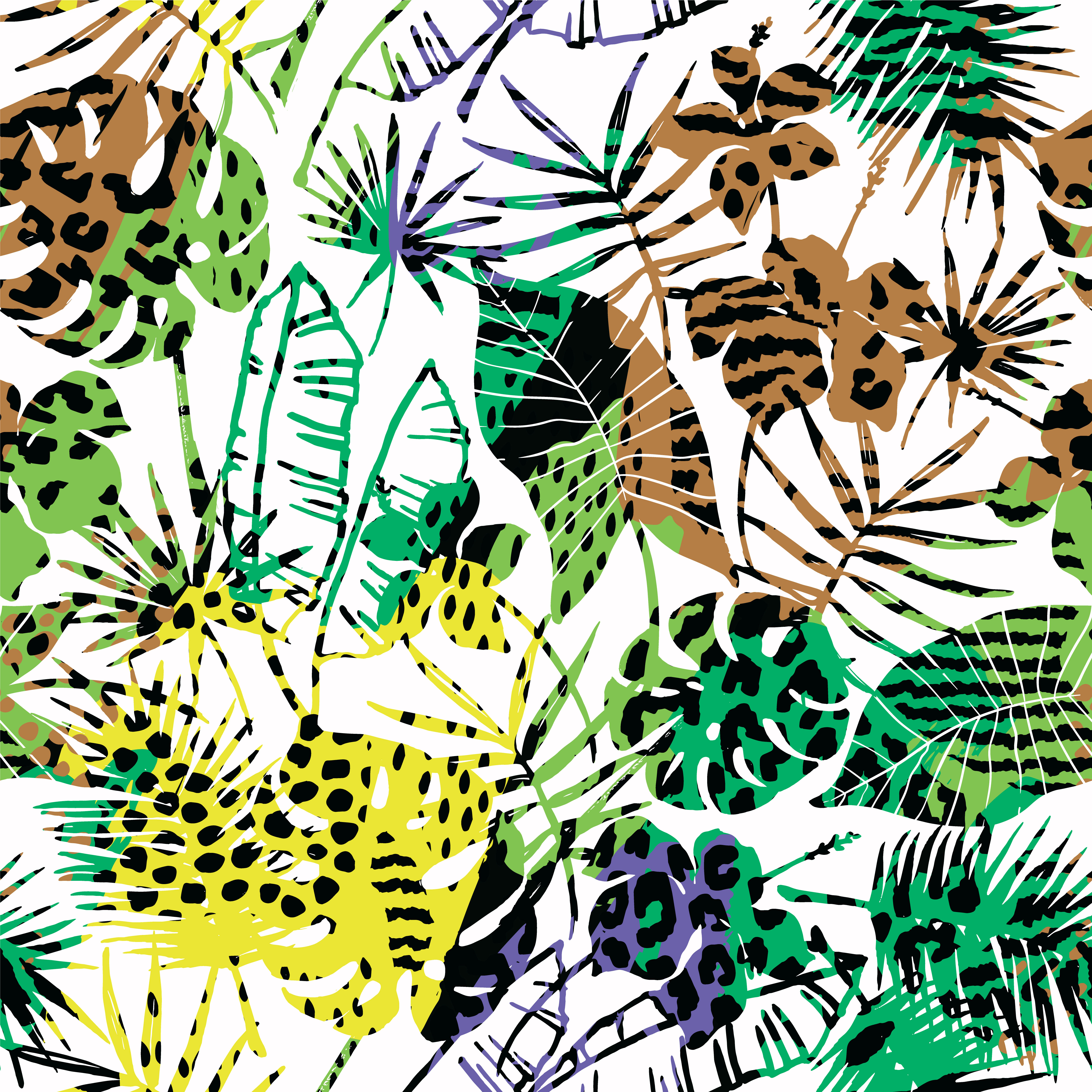Seamless Exotic Pattern With Tropical Plants 299077 Vector Art At Vecteezy
