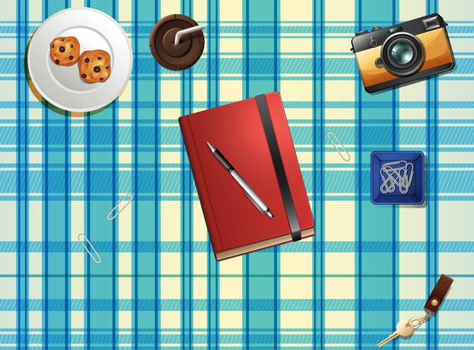 Objects on table top view 299092 Vector Art at Vecteezy