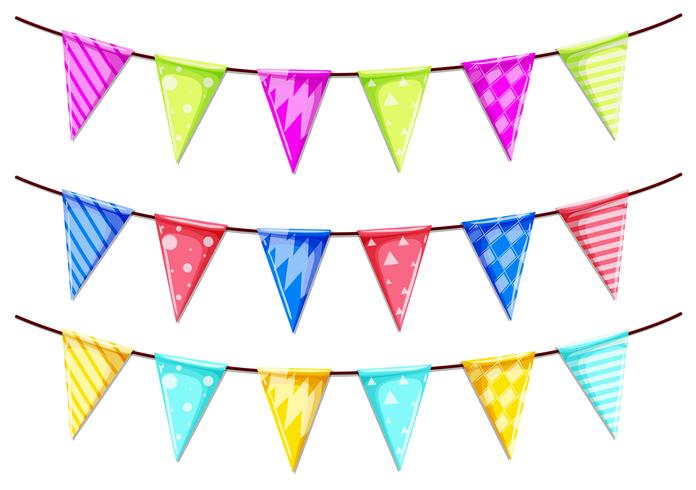 Triangle flags on the strings 299127 Vector Art at Vecteezy