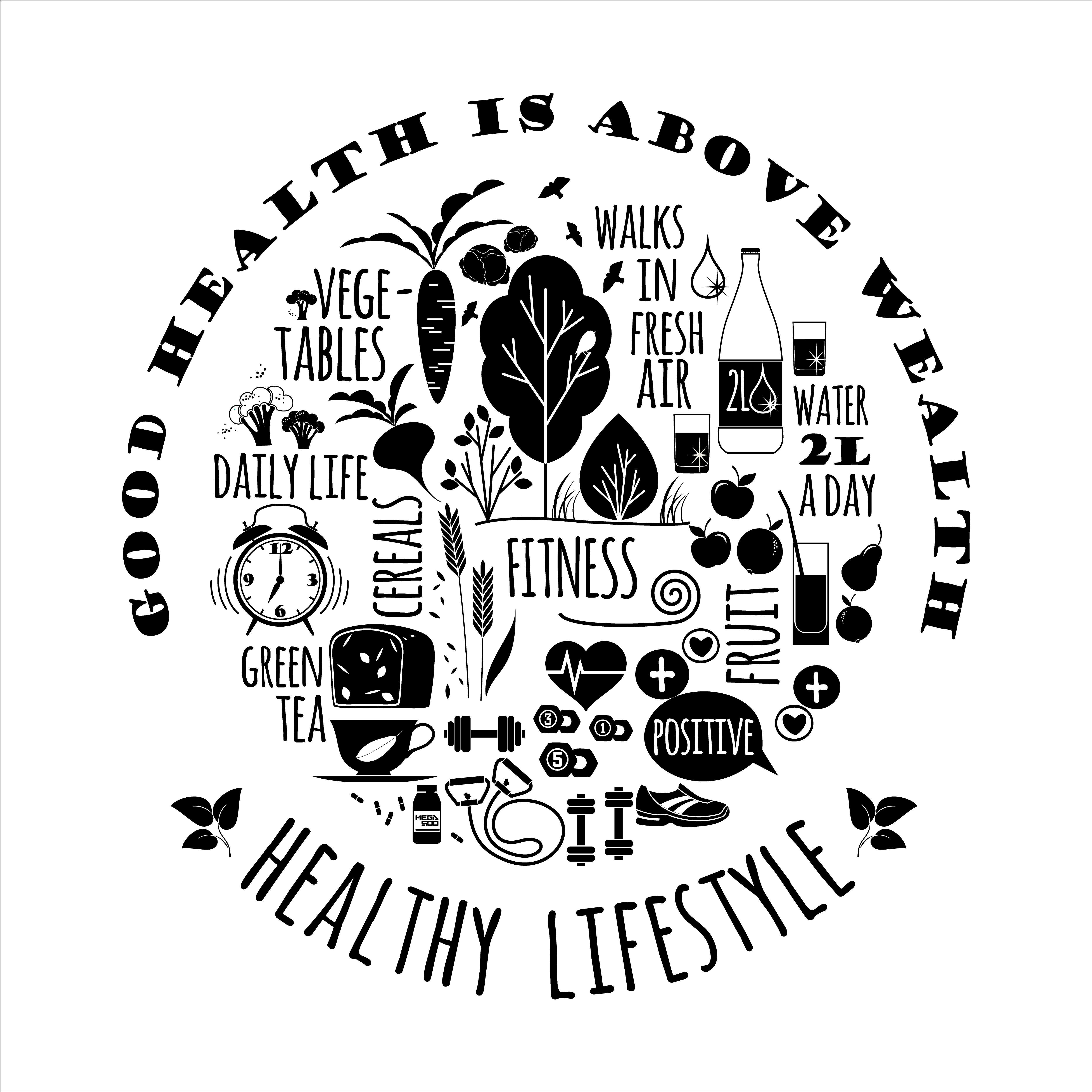 Healthy Lifestyle Vector Illustration 299352 Vector Art At Vecteezy
