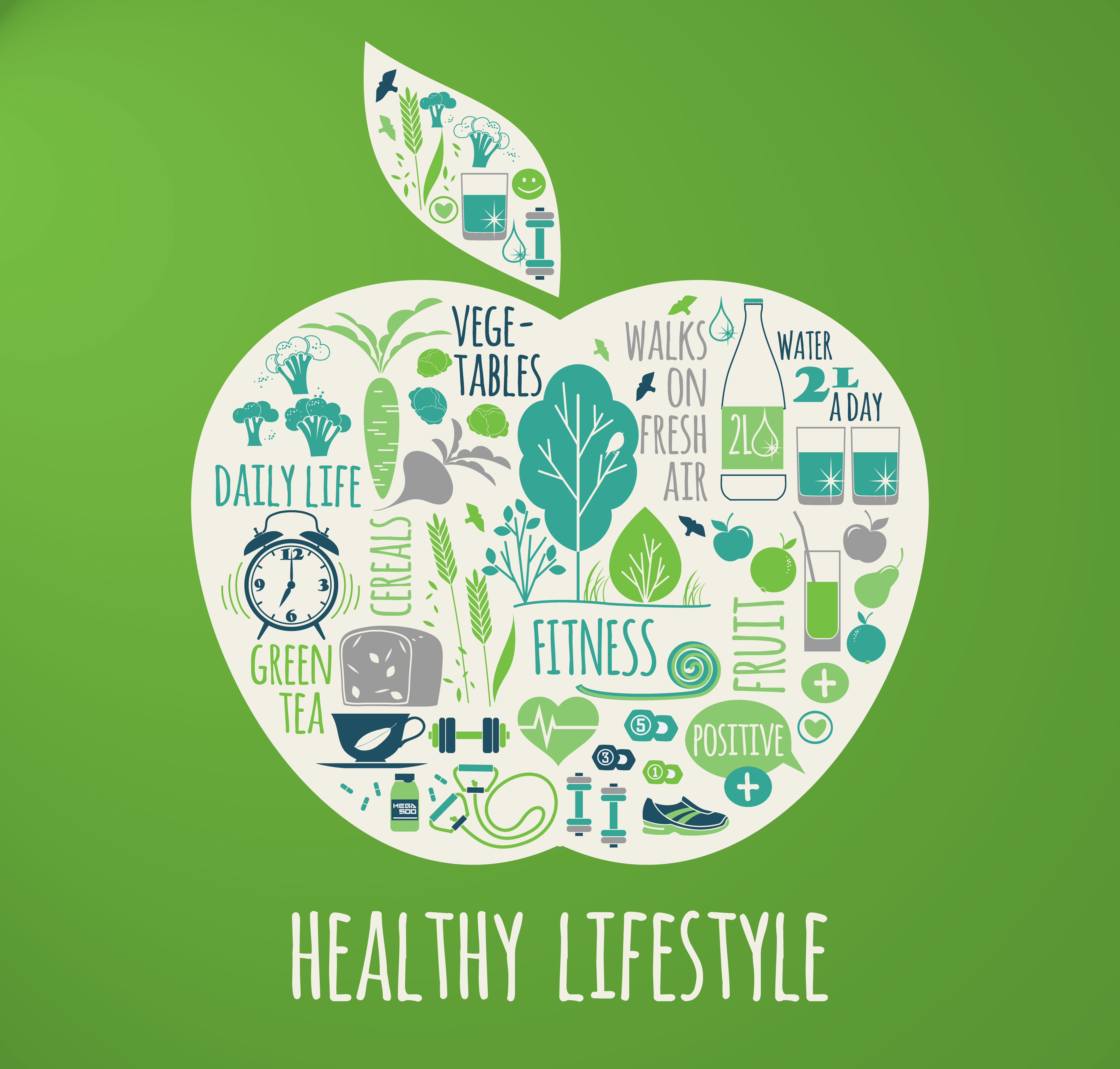 Healthy Lifestyle Vector Illustration 300538 Vector Art At Vecteezy