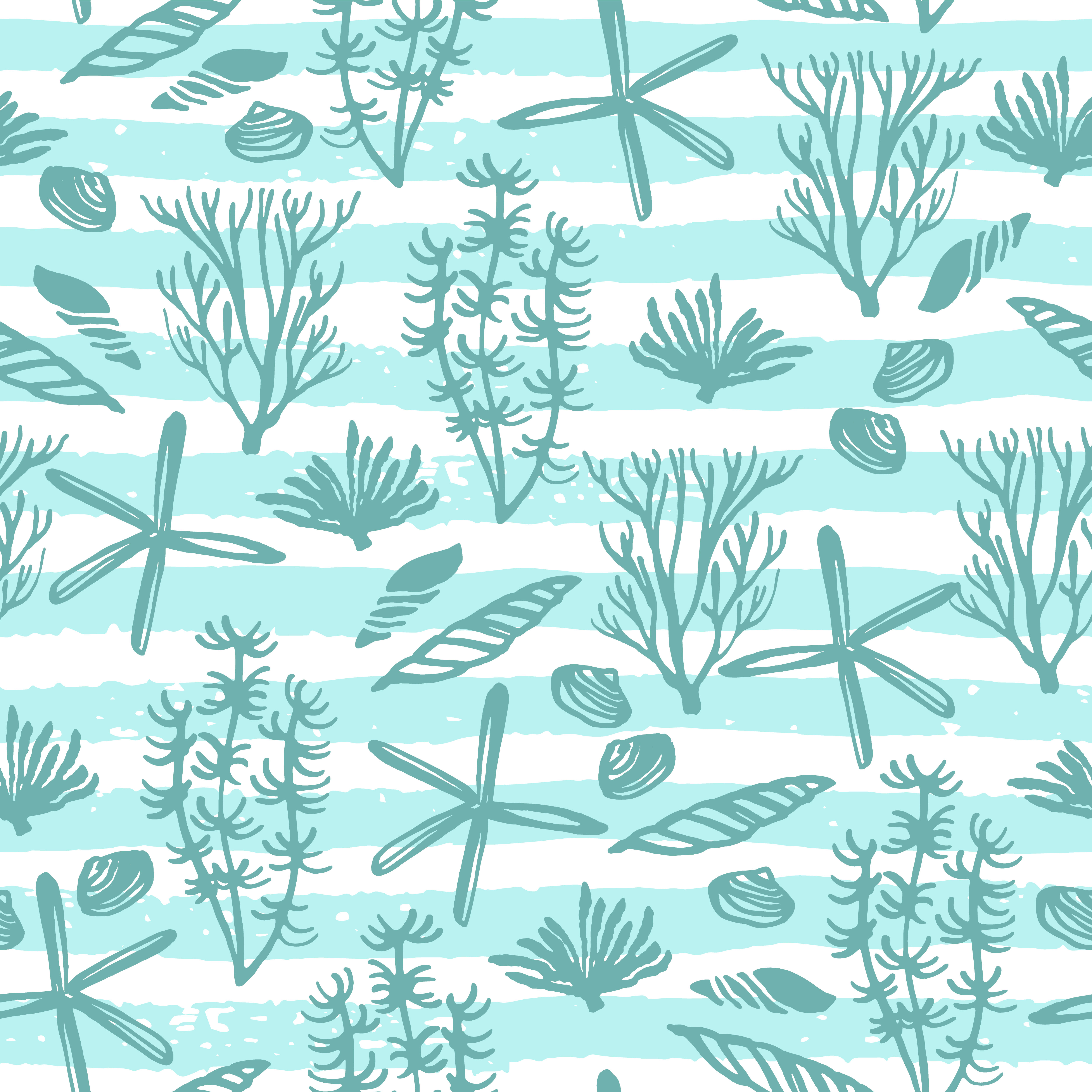 Trendy Sea Seamless Pattern With Hand Texture 300931 Vector Art At Vecteezy