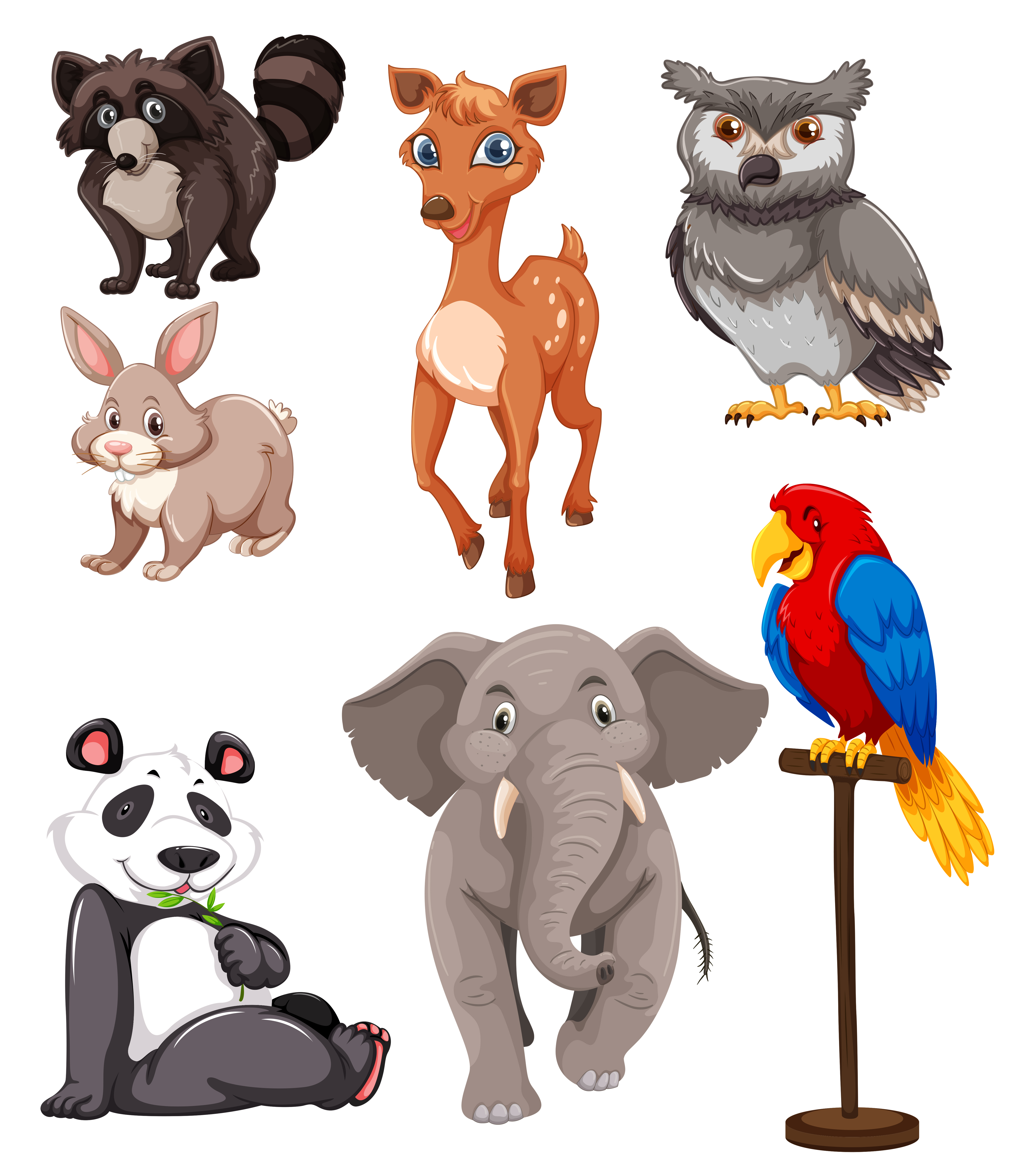 Set of cute animals 302865 Vector Art at Vecteezy Set of cute animals 302865 Vector Art at Vecteezy