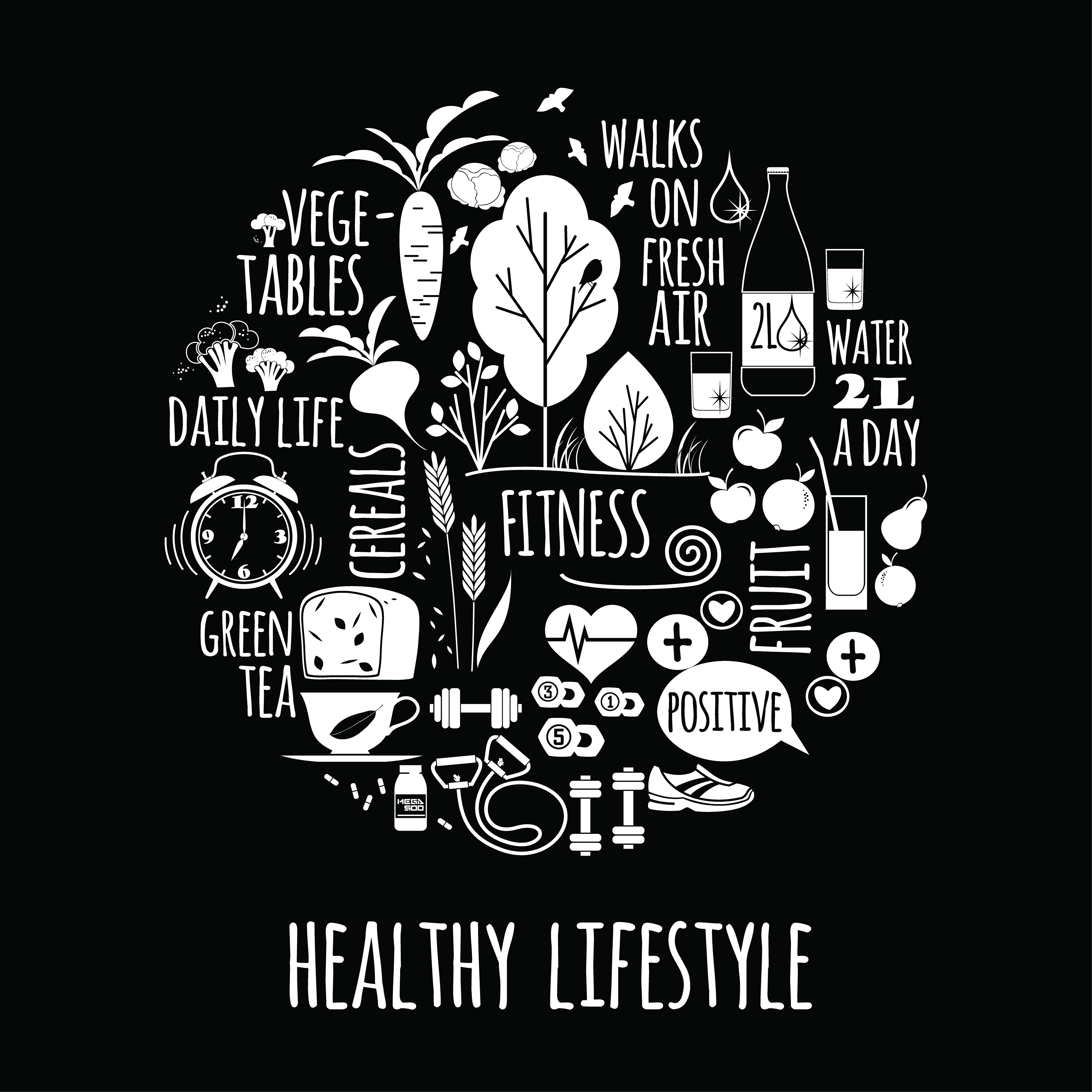 Healthy Lifestyle Vector Illustration 302963 Vector Art At Vecteezy