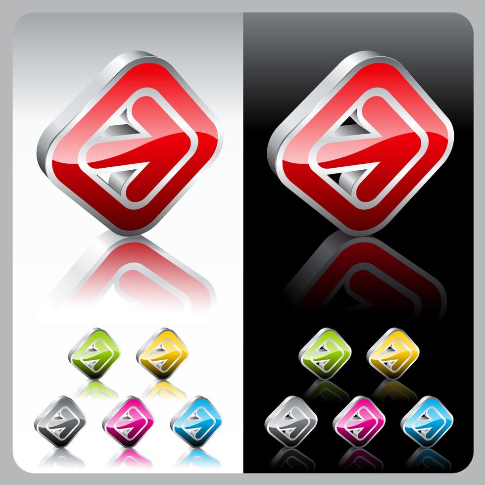 Shiny color right button set 304912 Vector Art at Vecteezy