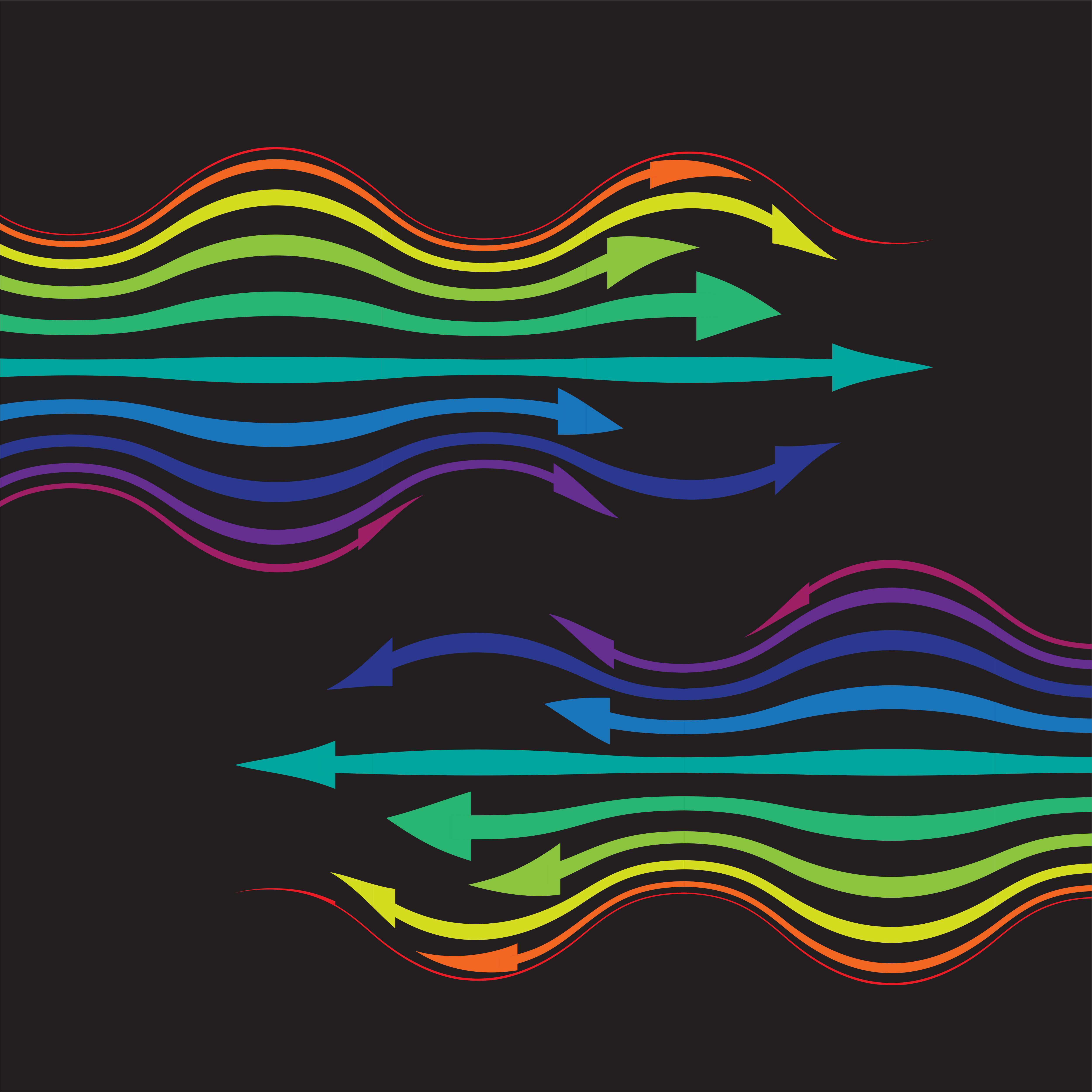 Colorful arrows on black background, vector illustration 306981 Vector ...