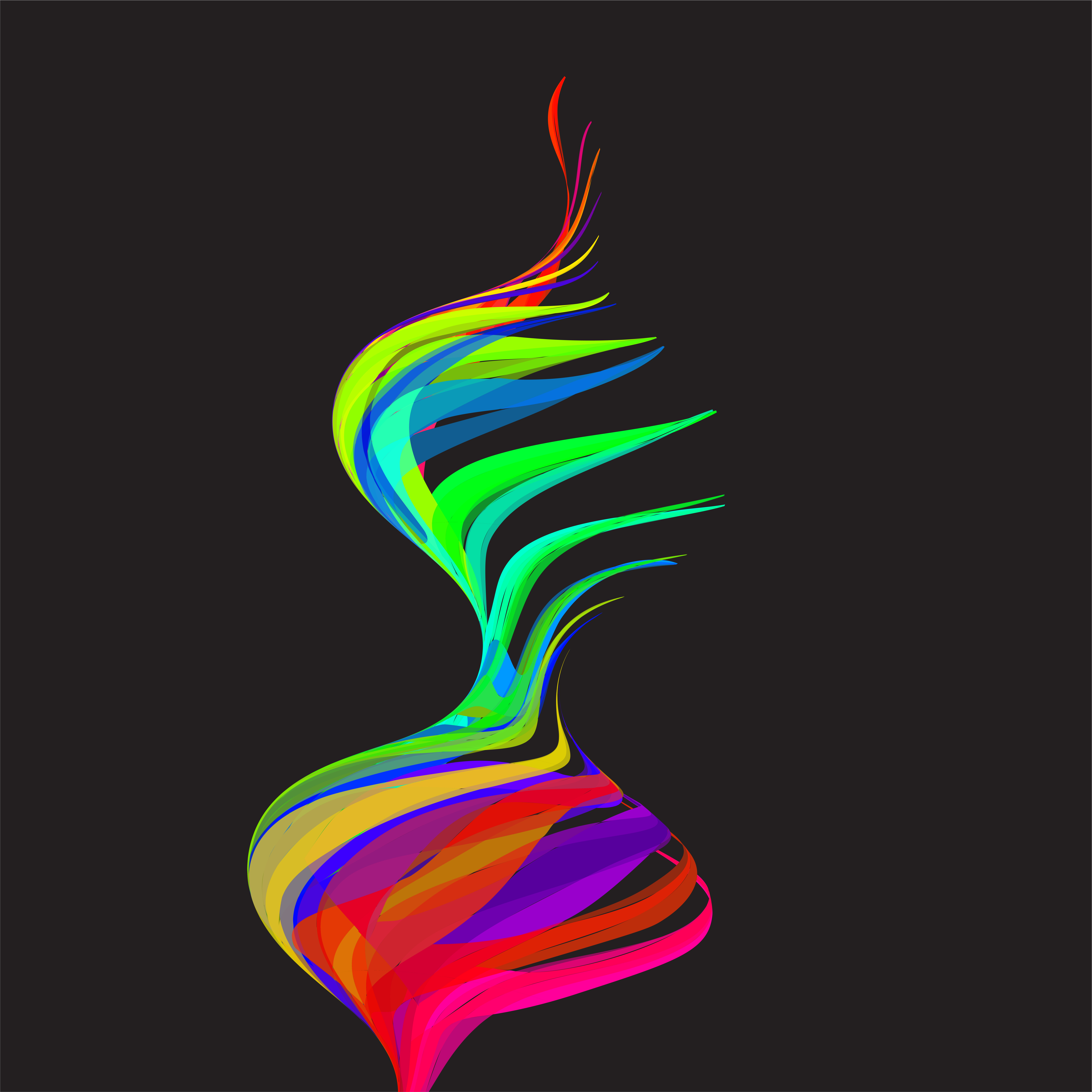 Colorful lines in 3D on black background, vector illustration 307184 ...