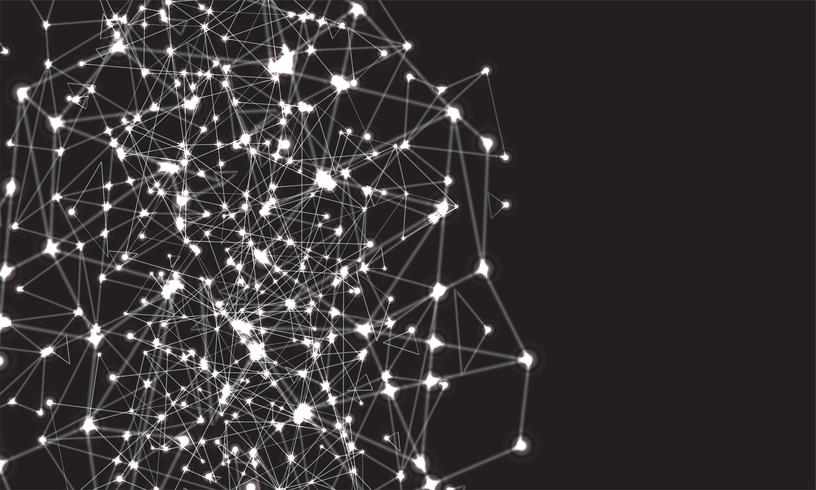 Abstract Polygonal Colorful Background With Connected Dots And Lines Connection Structure