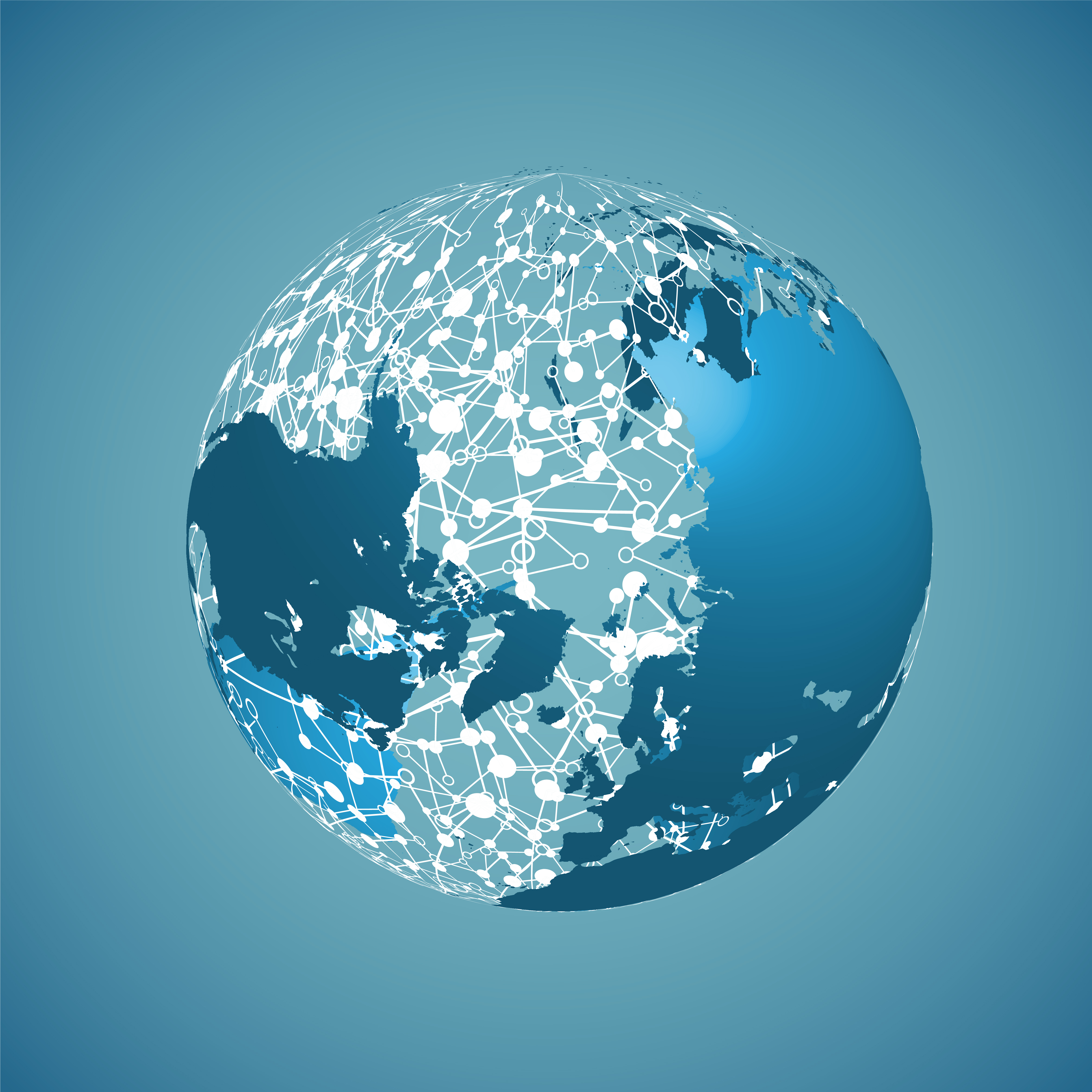 Globe Terrestre Sur Un Fond Bleu Illustration Vectorielle