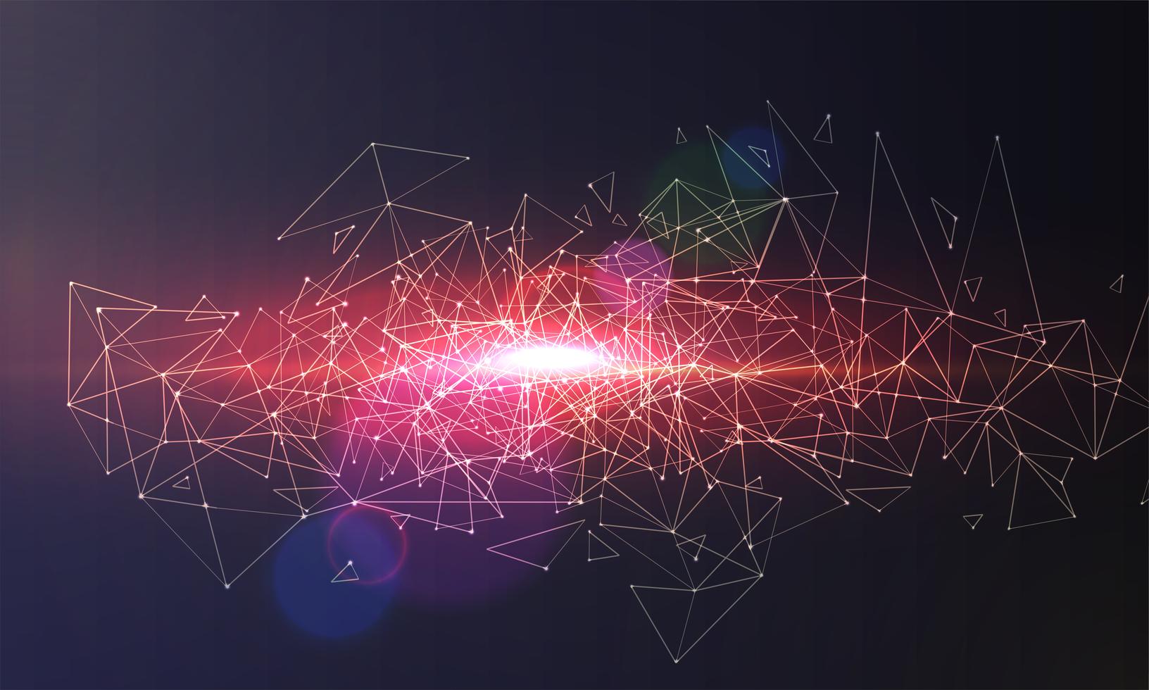 Abstract Polygonal Colorful Background With Connected Dots And Lines Connection Structure