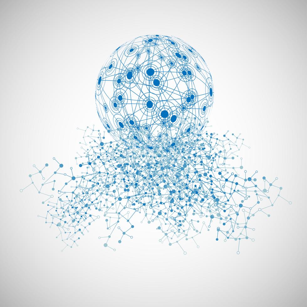 Abstract Polygonal Background With Connected Dots And Lines Connection Structure Futuristic