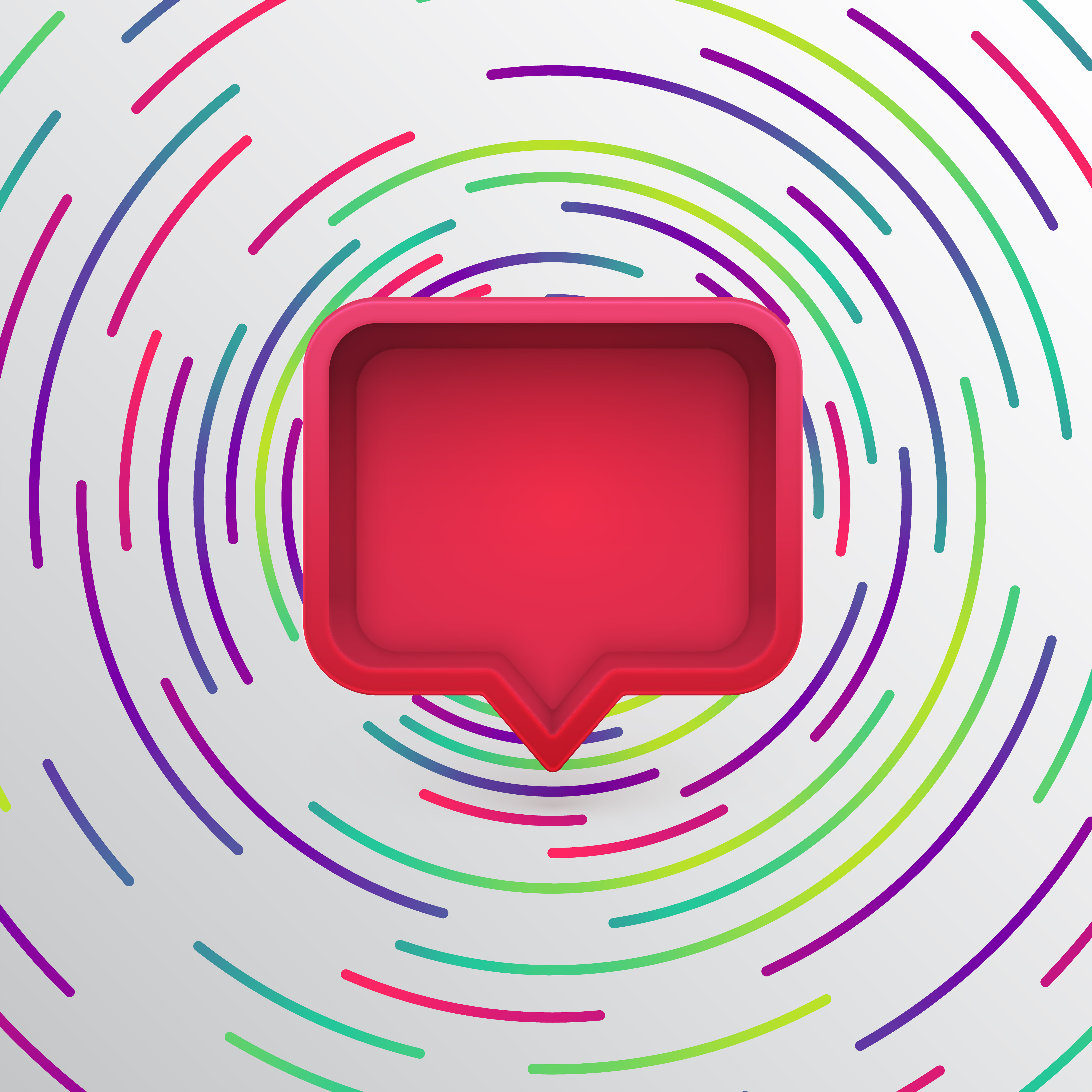 Realistic 3d Speech Bubble With Colorful Circles Vector Illustration