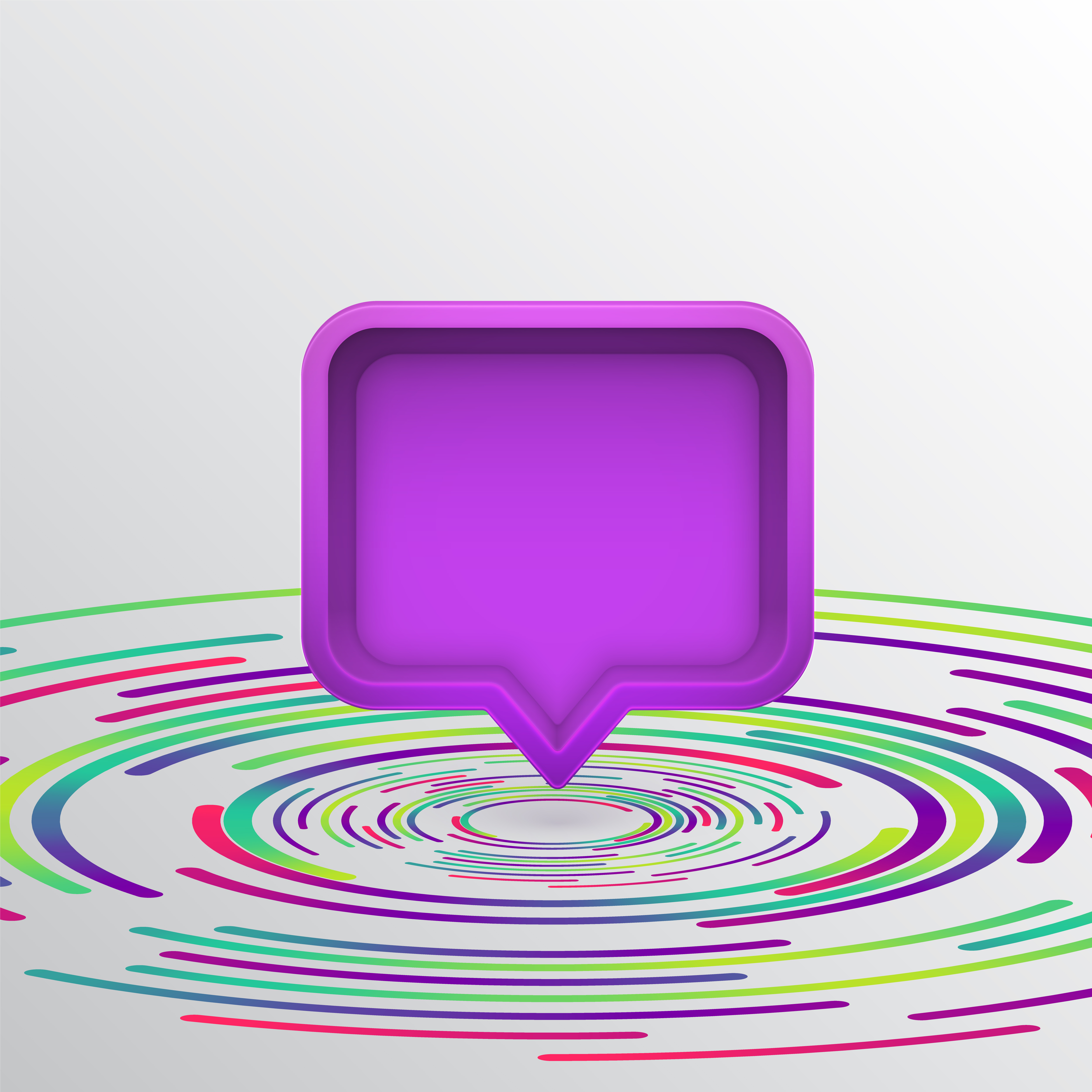 Realistic 3d Speech Bubble With Colorful Circles Vector Illustration