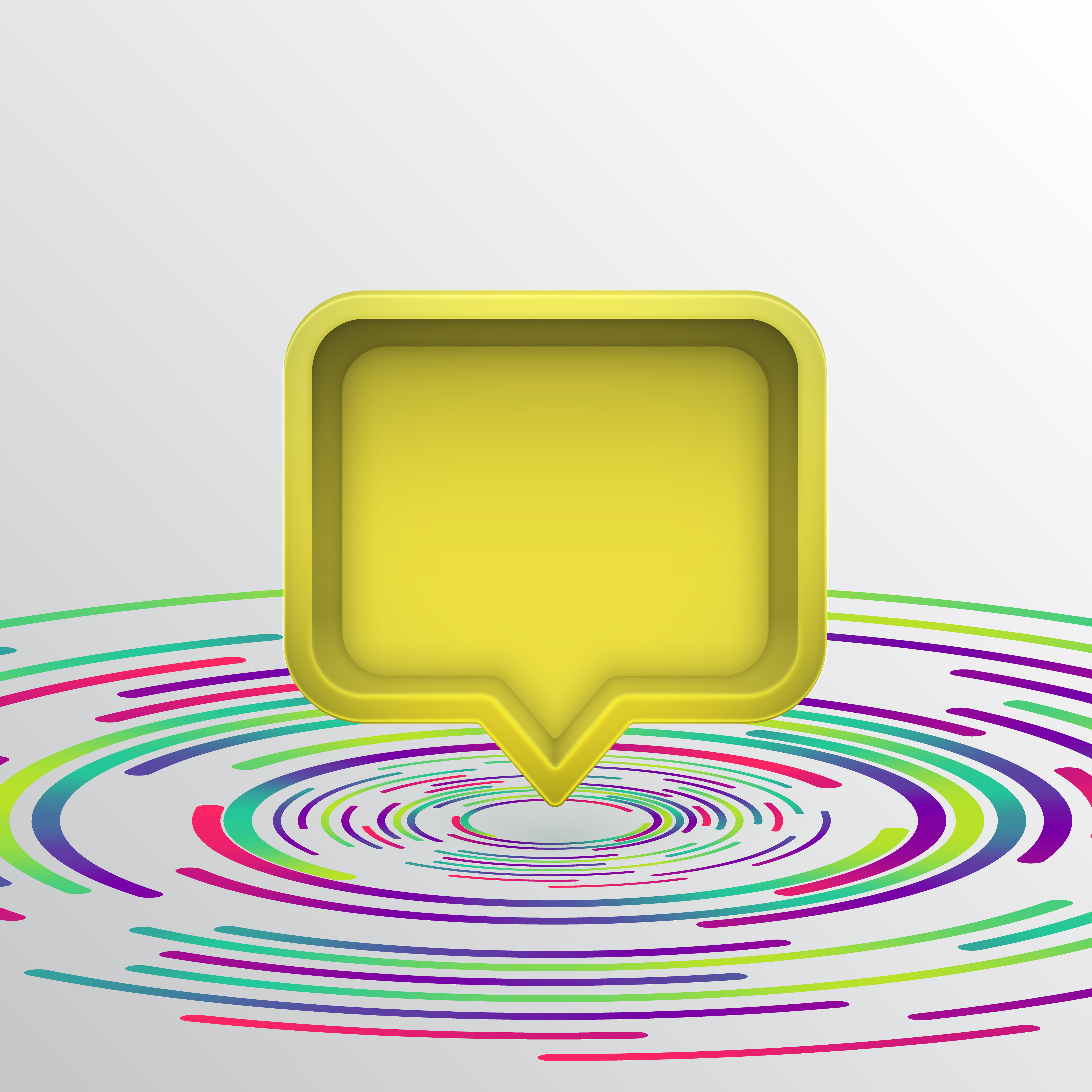 Realistic 3d Speech Bubble With Colorful Circles Vector Illustration