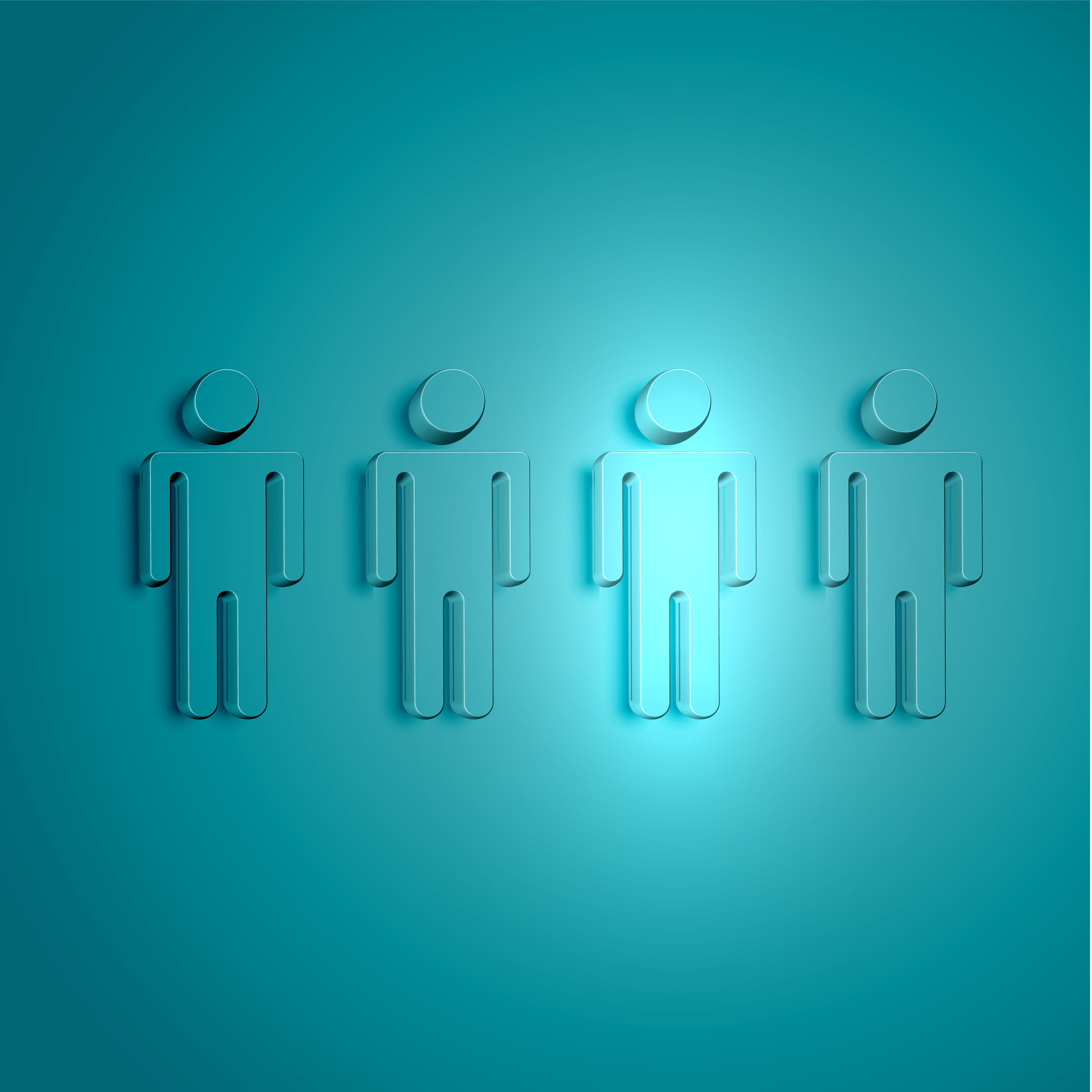 Stand Out From The Crowd Glowing Man With Raised Hand Vector stand-out-from-the-crowd-glowing-man-with-raised-hand-vector
