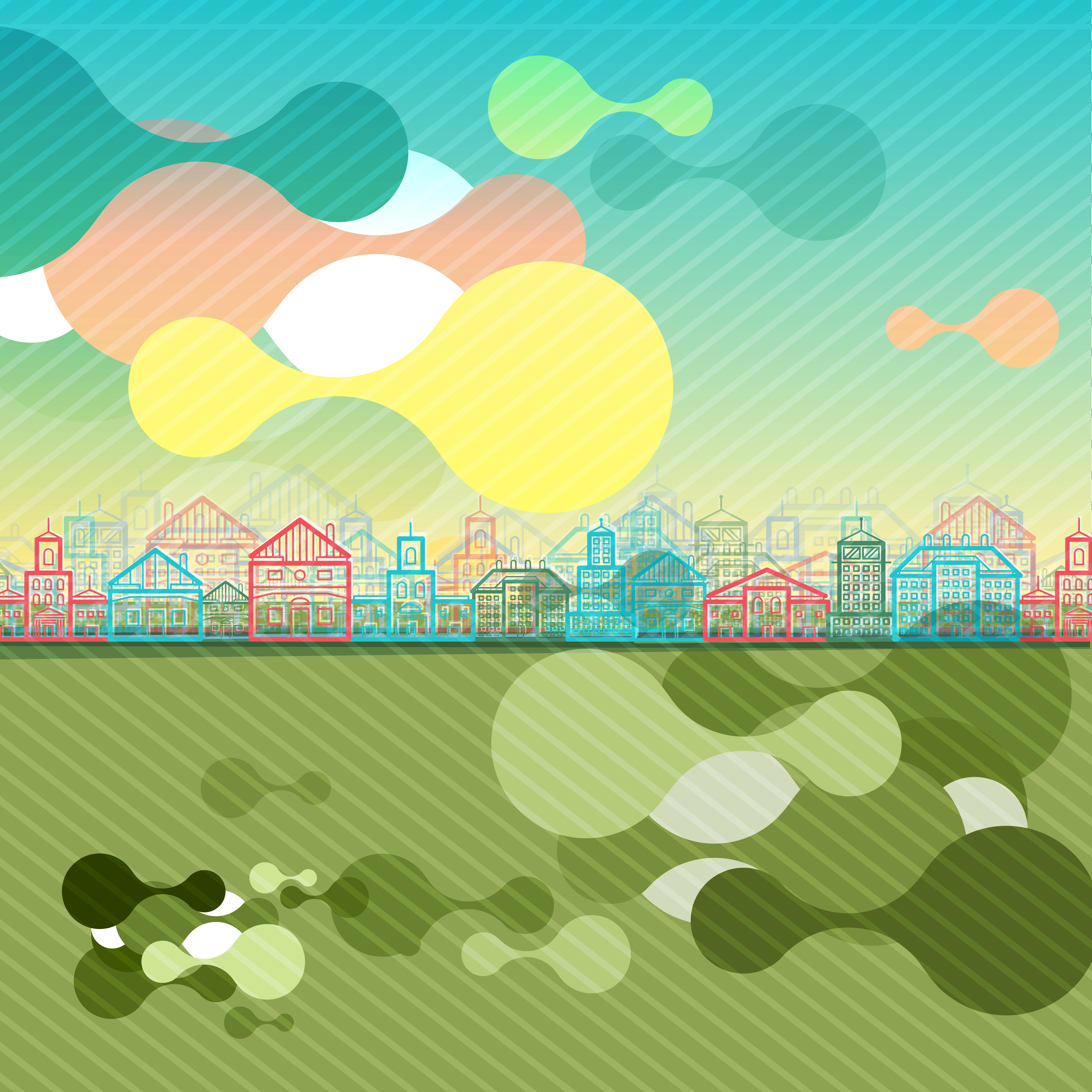 Flat design city, vector 320890 Vector Art at Vecteezy