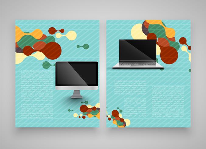 Vintage templates with computer and notebook, vector 322092 Vector Art ...
