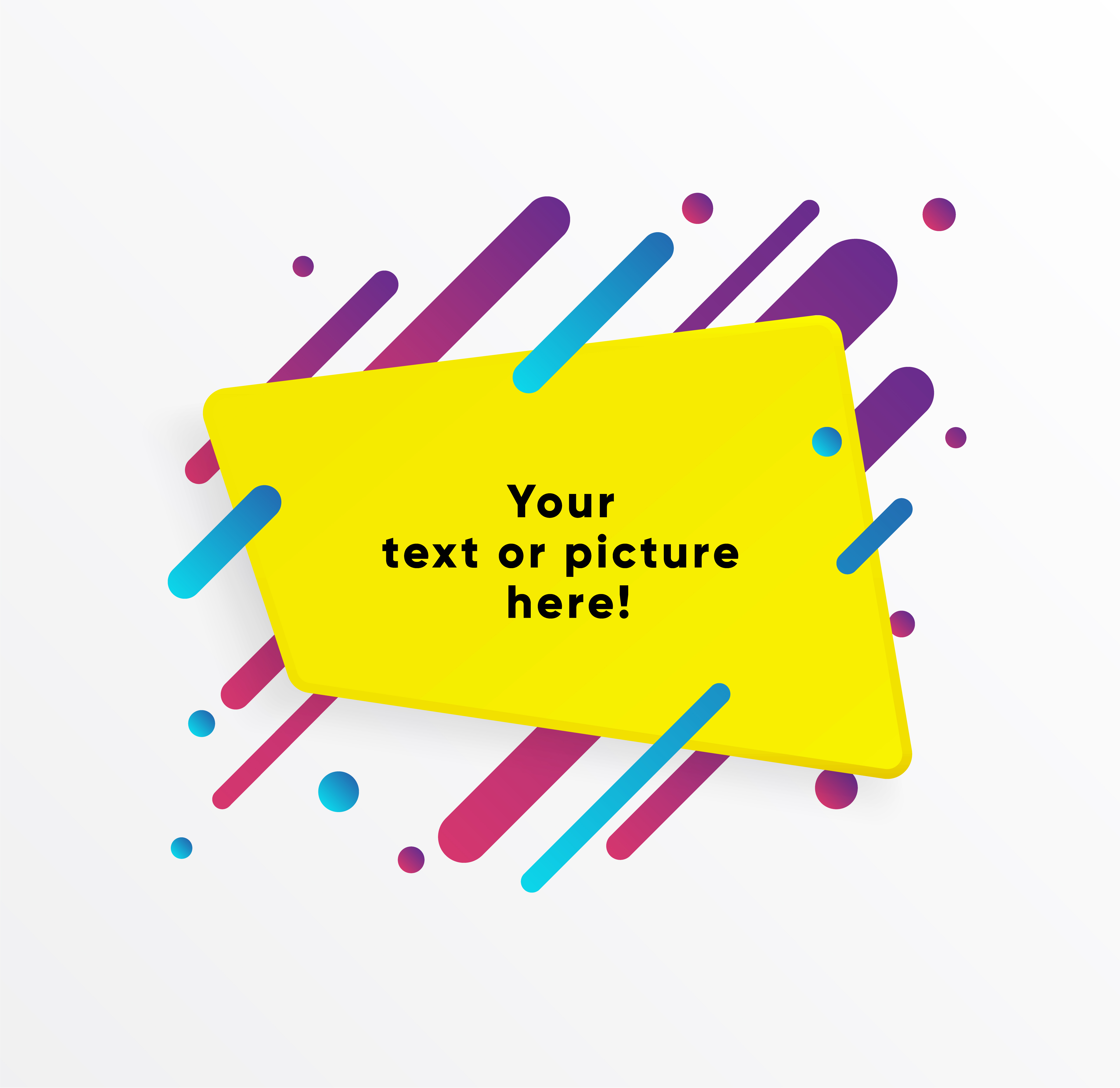 Yellow Abstract Text Box Shape With Trendy Neon Lines And Circles yellow-abstract-text-box-shape-with-trendy-neon-lines-and-circles