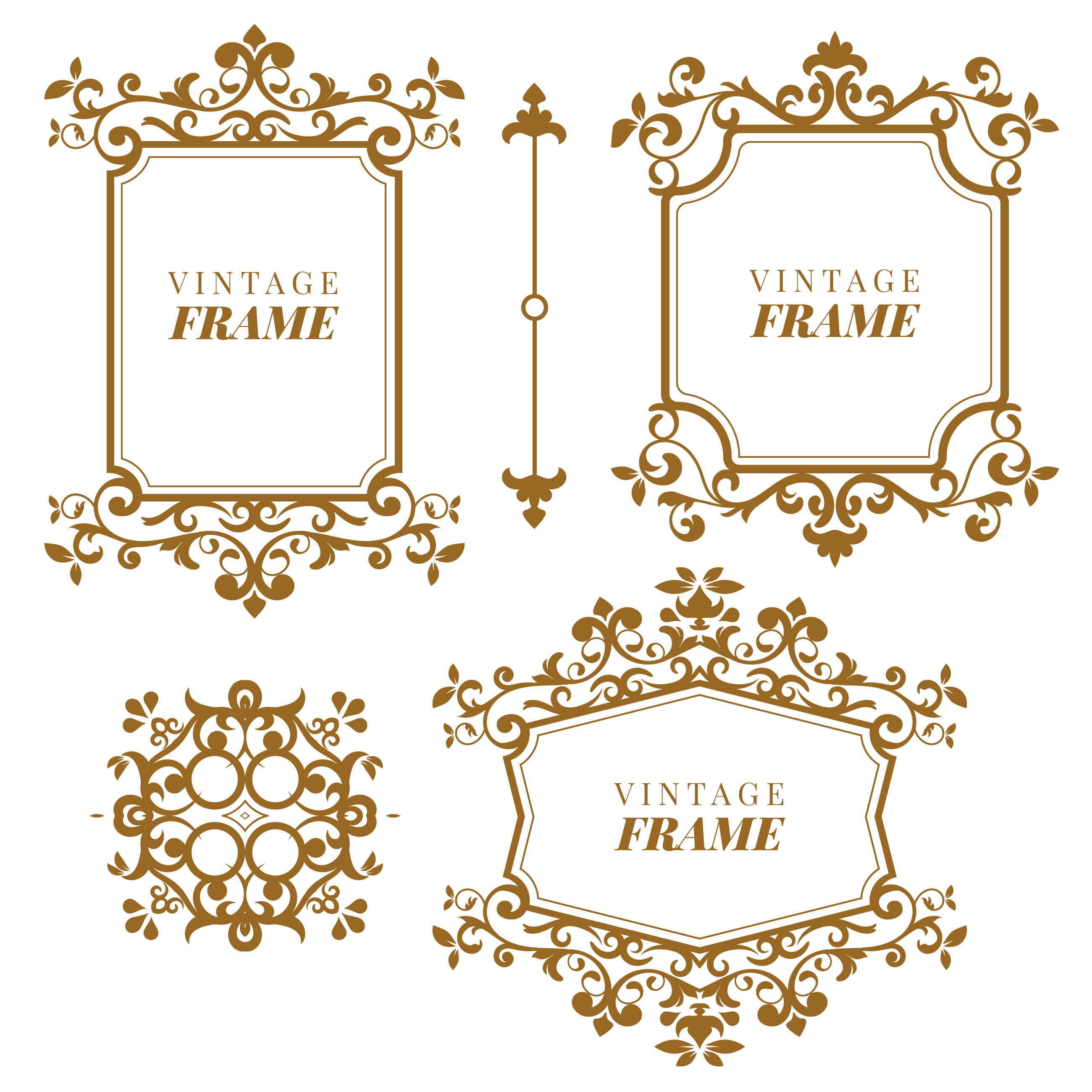Conjunto de vectores vintage. Elementos florales para el diseño de ... Conjunto de vectores vintage. Elementos florales para el diseño de ...