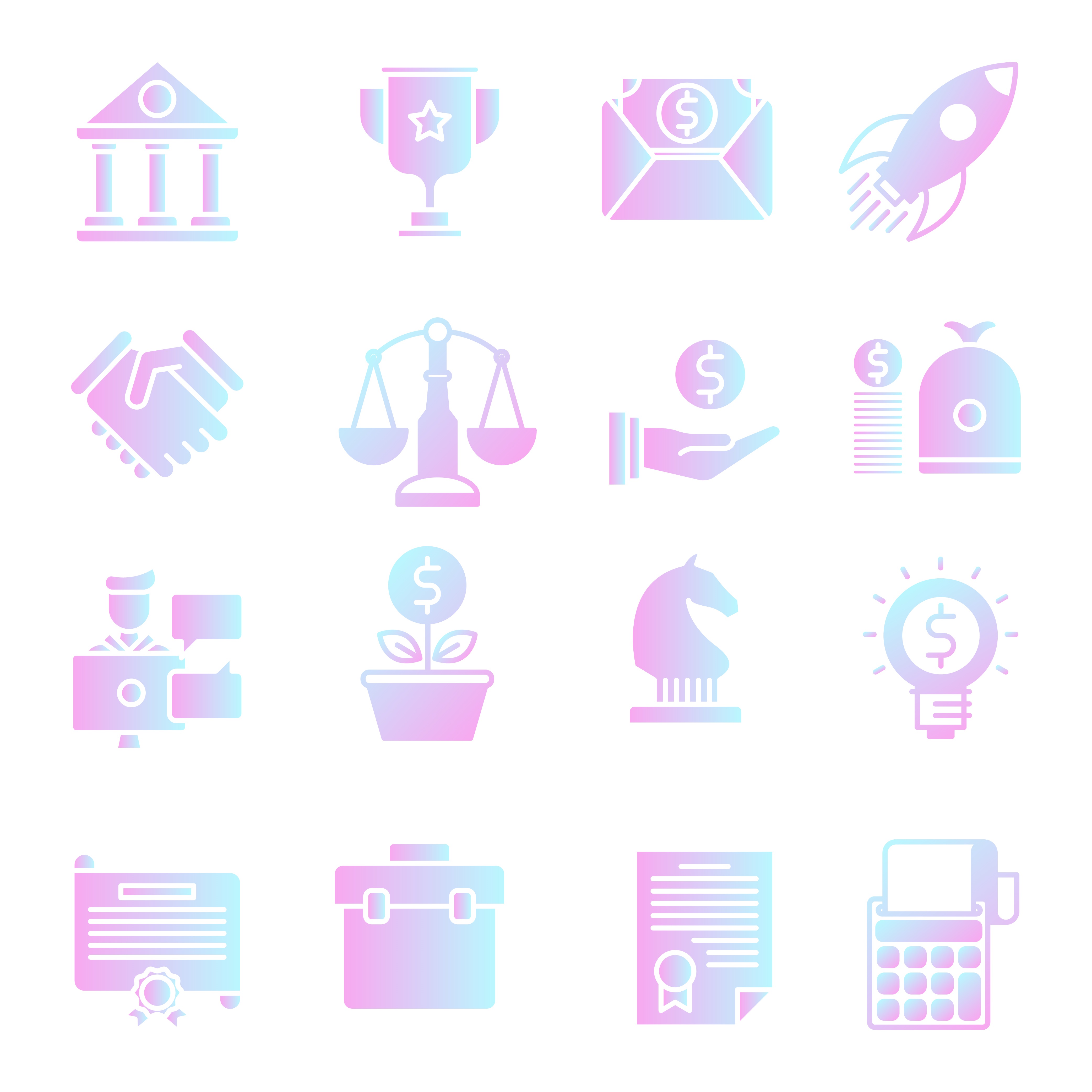 Business gradient icons set 328915 Vector Art at Vecteezy