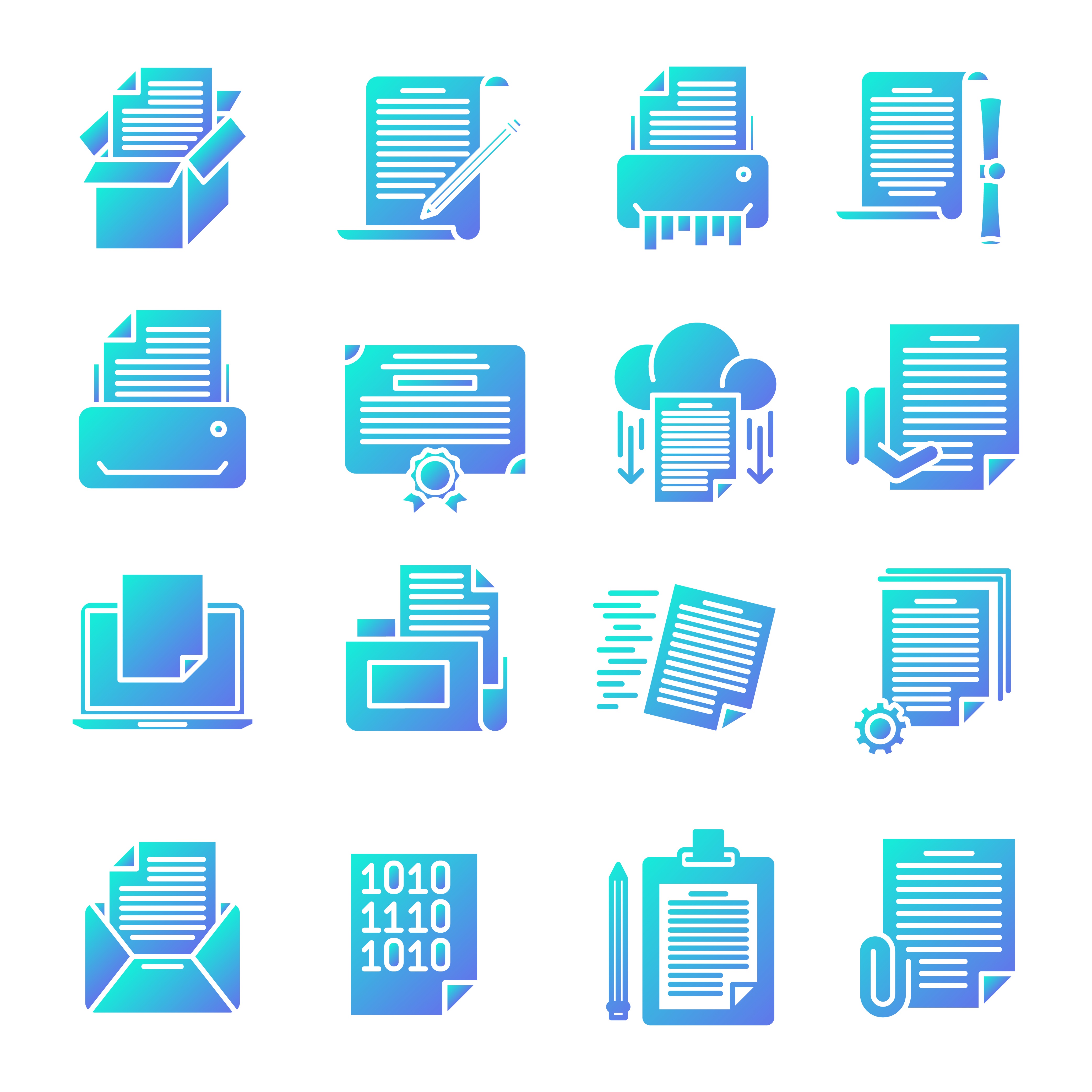 Document Gradient Icons Set 329068 Vector Art At Vecteezy