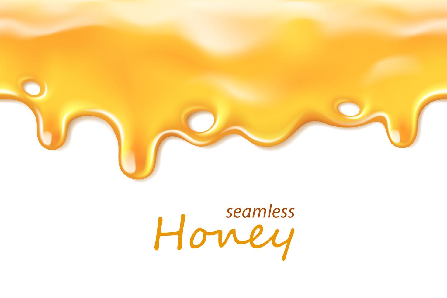 Seamless Dripping Honey Repeatable Isolated On White Background 333096