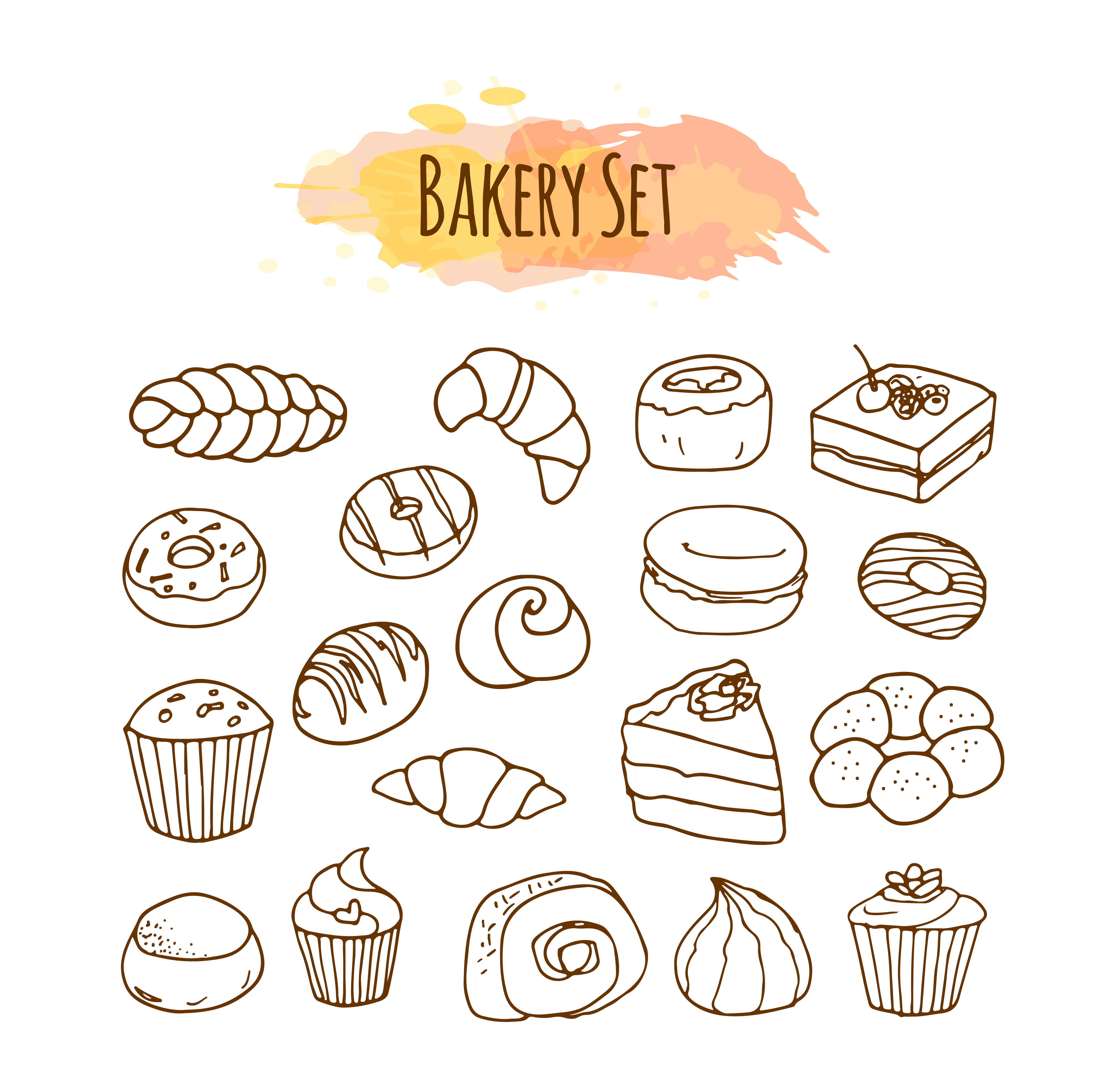 Bakery elements. Pastry illustration. 333629 Vector Art at Vecteezy Bakery elements. Pastry illustration. 333629 Vector Art at Vecteezy