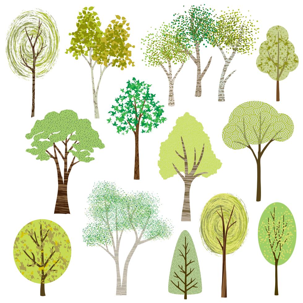 vector textured tree graphics 333958 Vector Art at Vecteezy