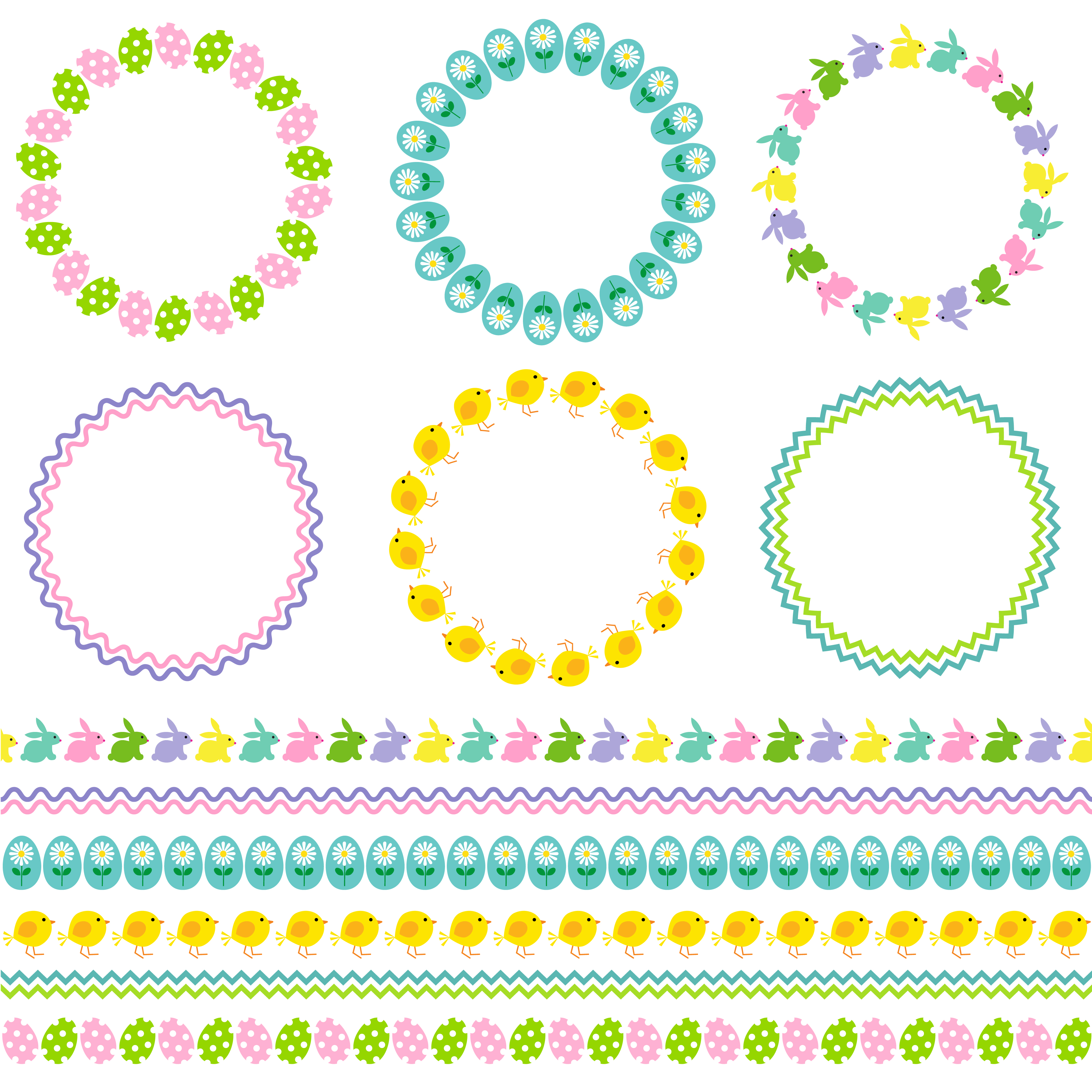 Easter circle frames and borders 334637 Vector Art at Vecteezy