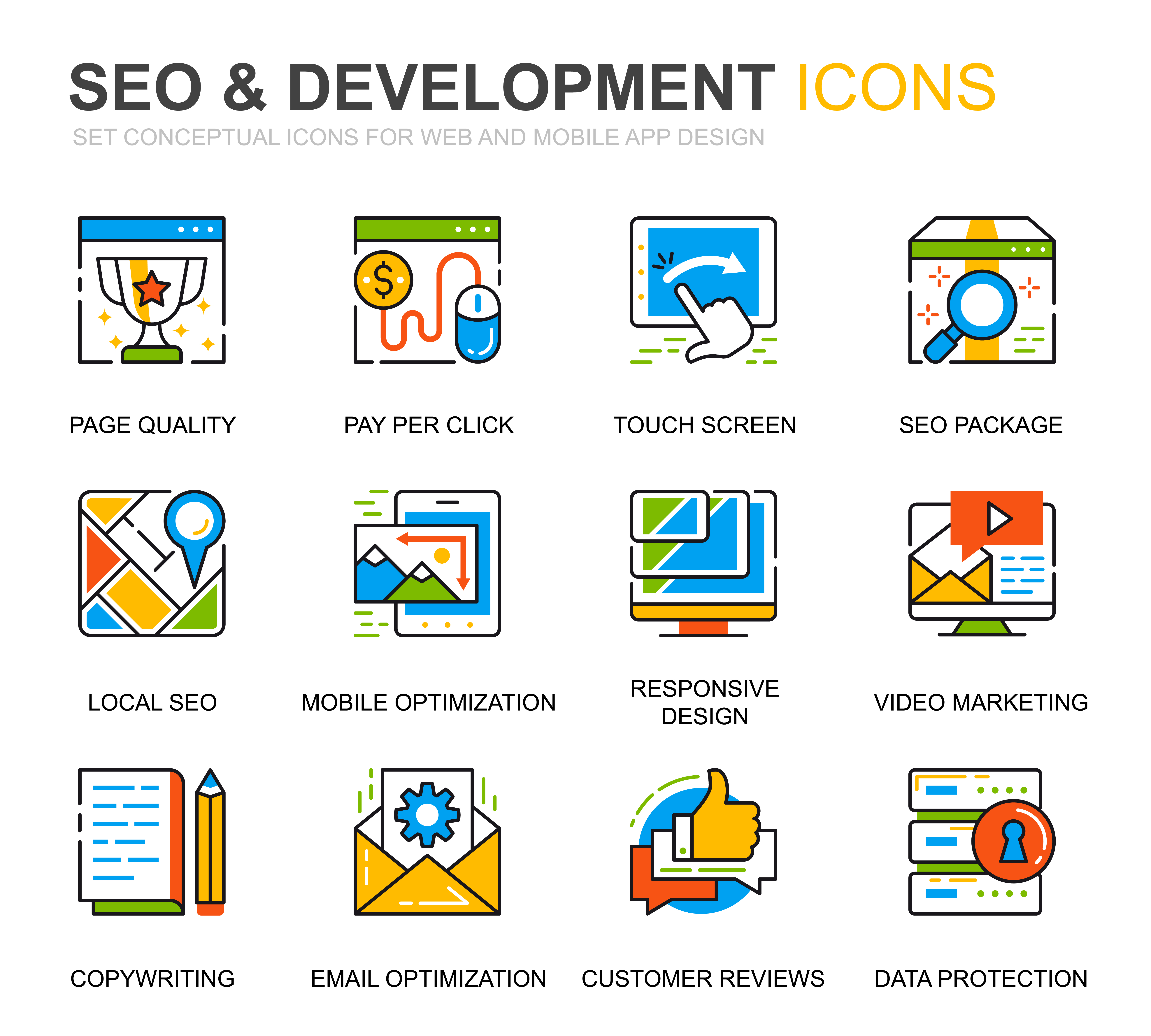 Simple Set Seo and Development Line Icons for Website and Mobile Apps ...