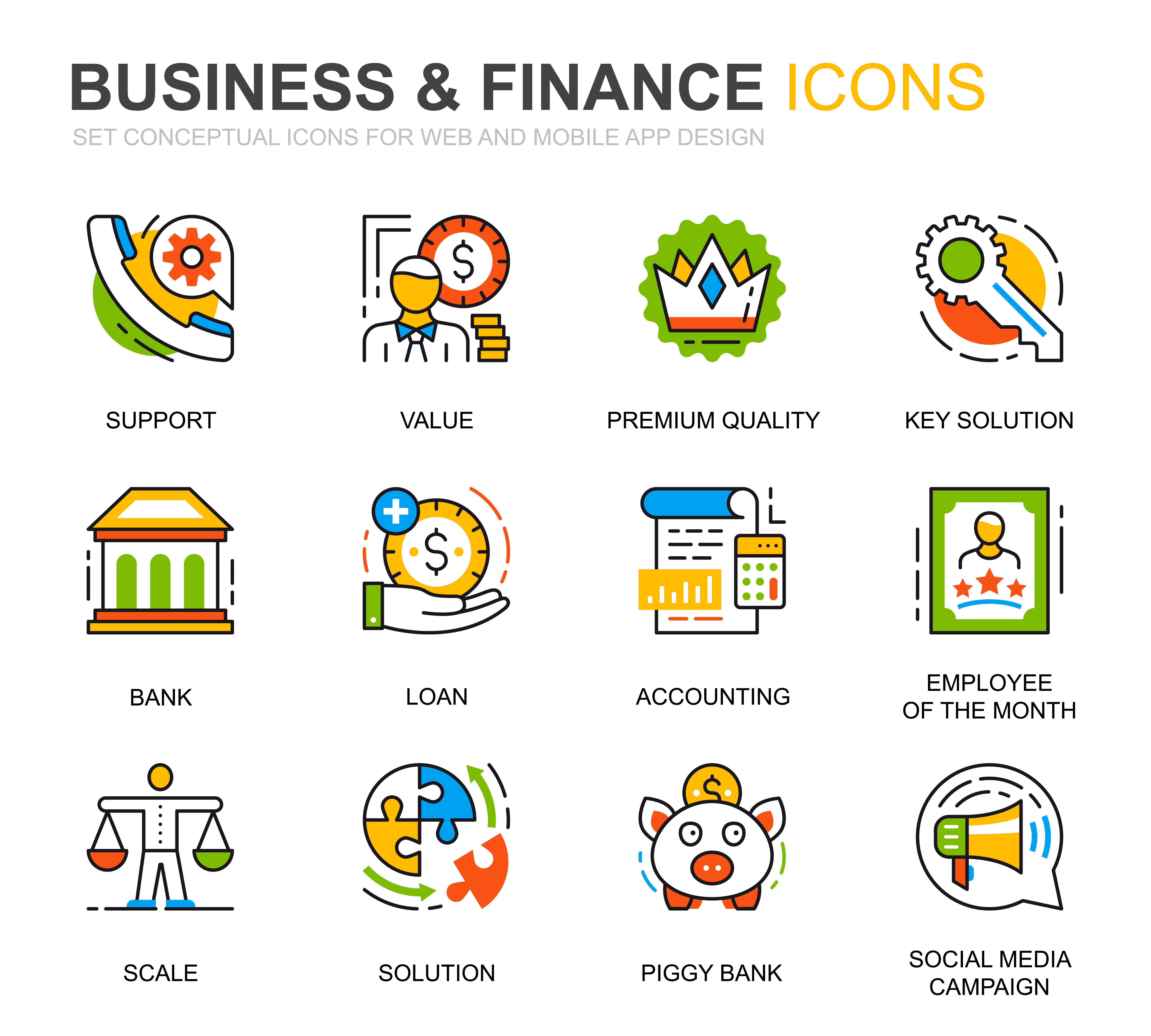 Simple Set Business and Finance Line Icons for Website and Mobile Apps ...