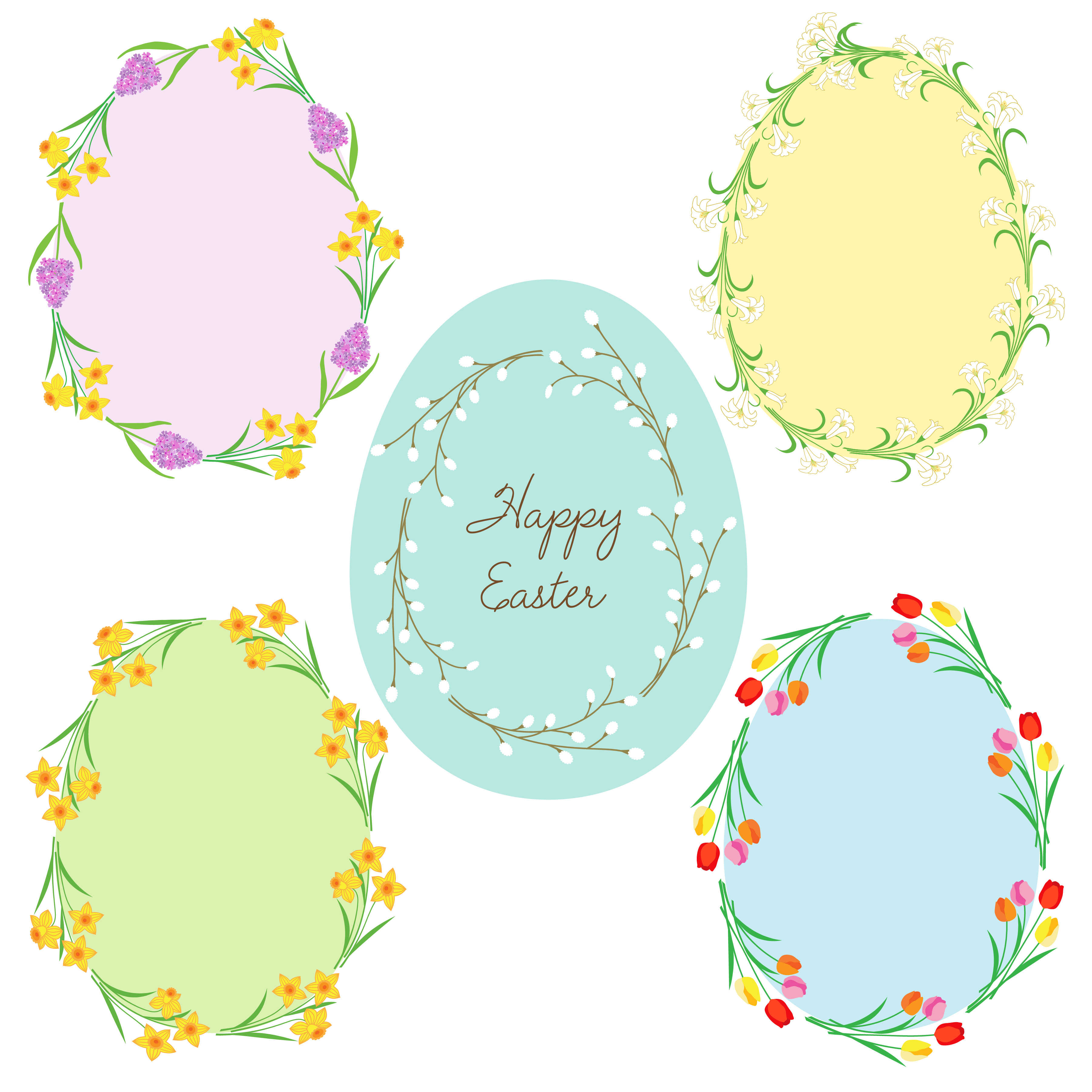 egg shaped Easter frames 335824 Vector Art at Vecteezy