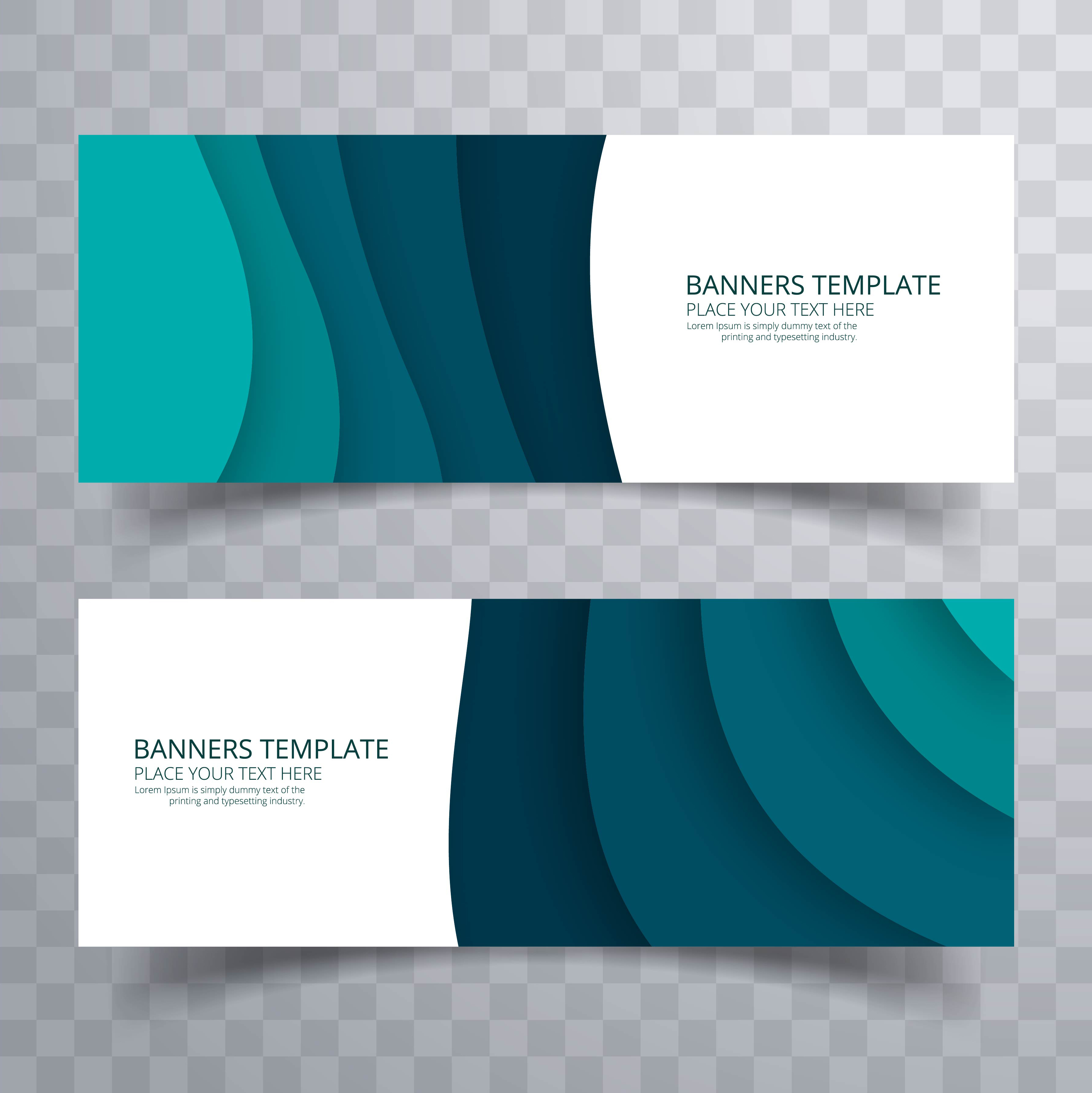 Abstract Wave Header Set Design Template 339656 Vector Art At Vecteezy
