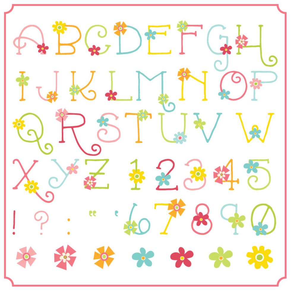Spring flower alphabet 340118 Vector Art at Vecteezy