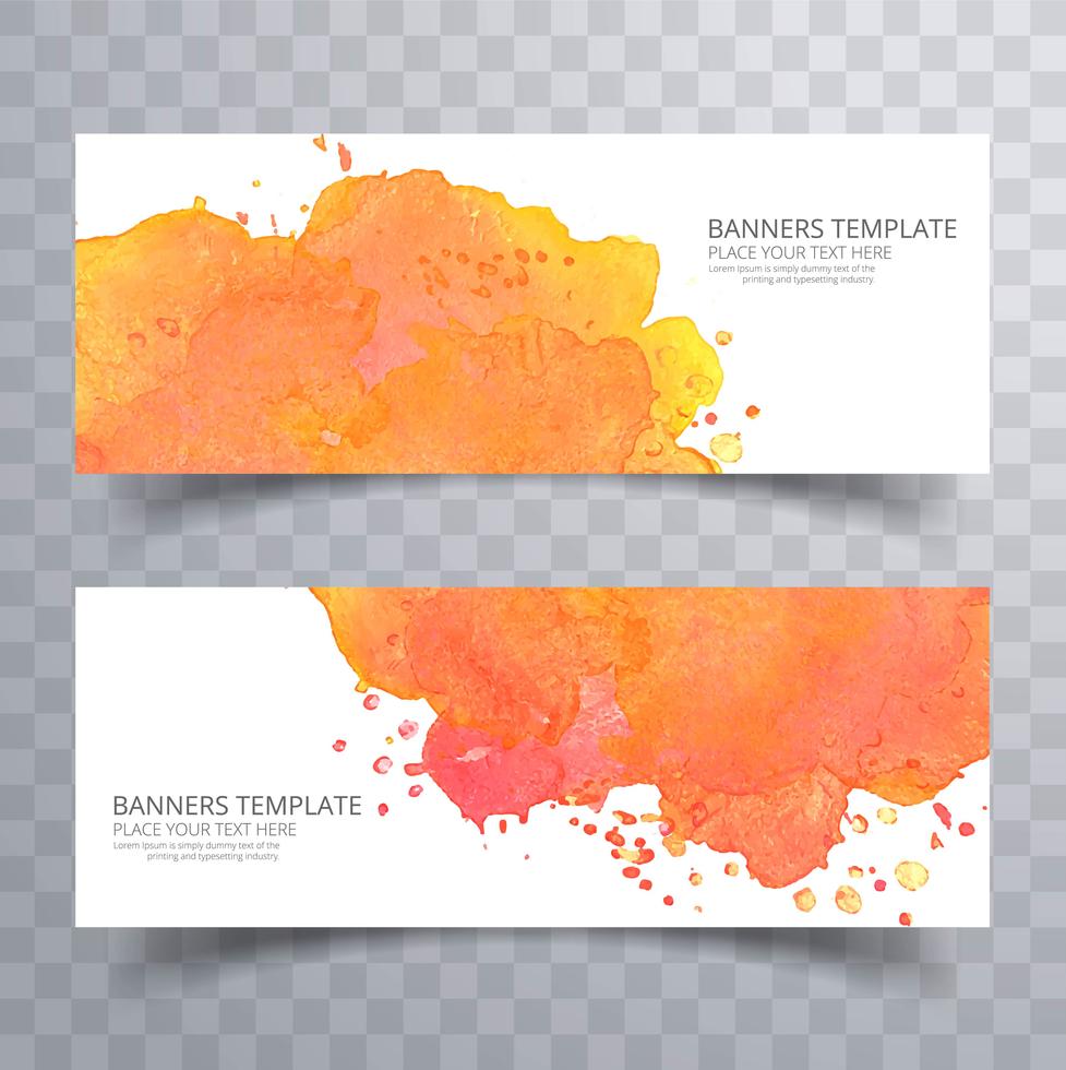 Abstract colorful watercolor header set design 340196 Vector Art at ...