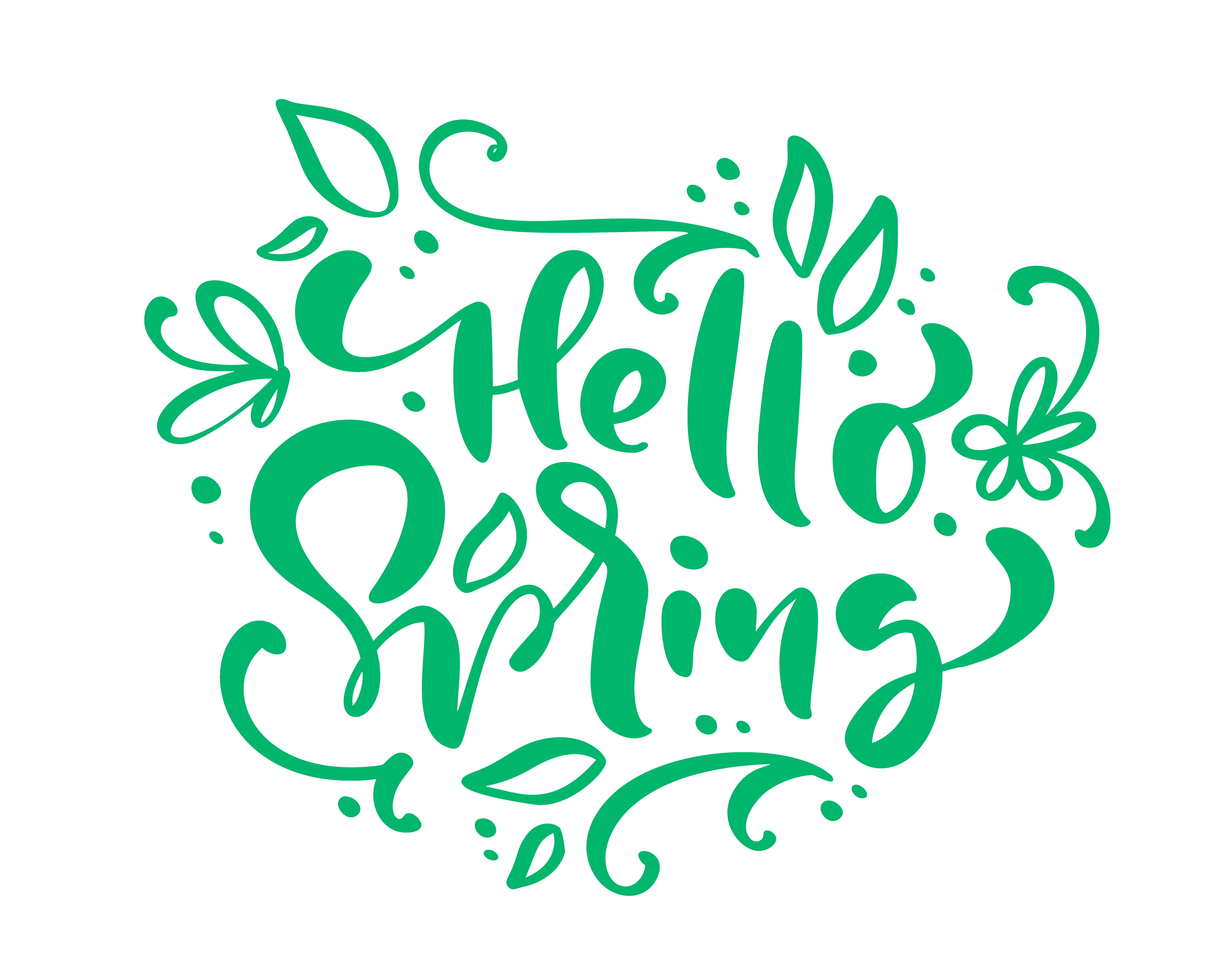 Hello Spring Calligraphy lettering phrase Hello Spring 342460 Vector ...