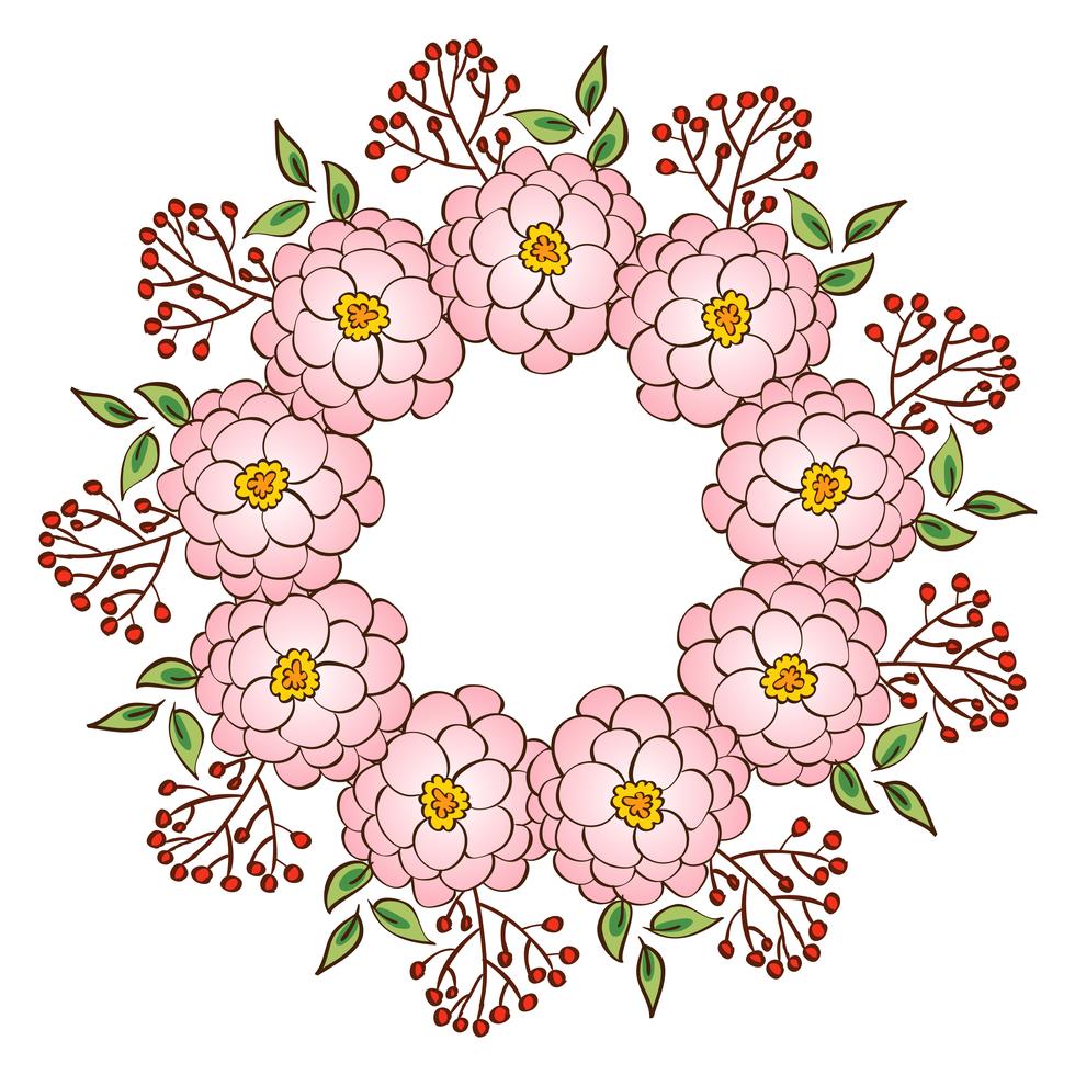 Wreath frame, border of floral ornament 342930 Vector Art at Vecteezy