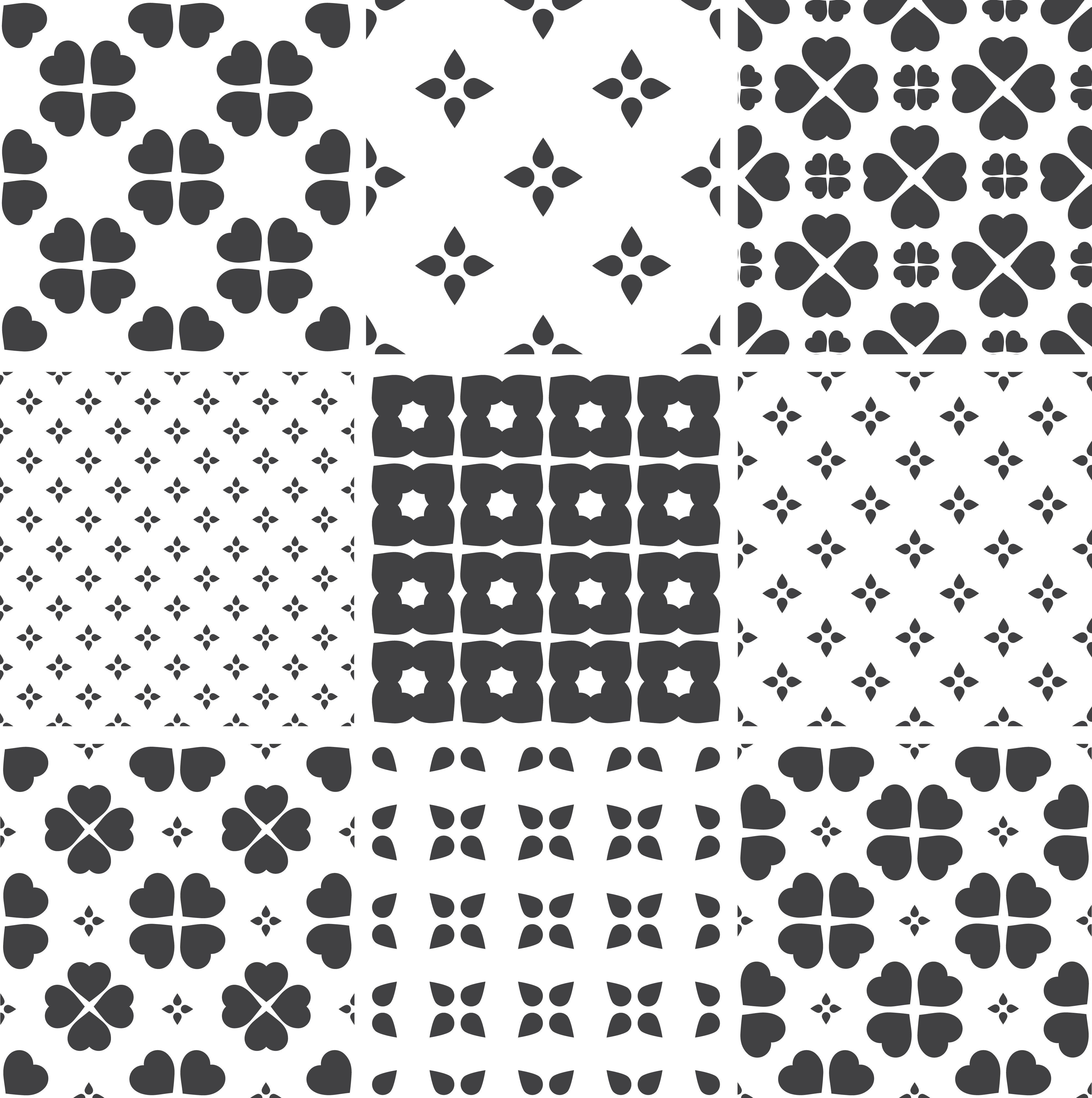 Set of monochrome geometric seamless universal patterns, tiling. 342968 ... Set of monochrome geometric seamless universal patterns, tiling. 342968 ...