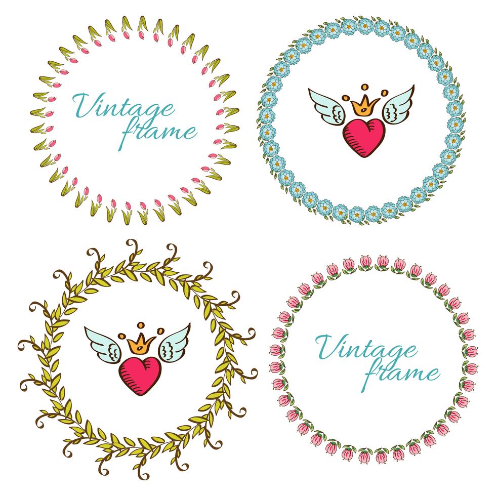 Wreath frame, border of floral ornament 343938 Vector Art at Vecteezy