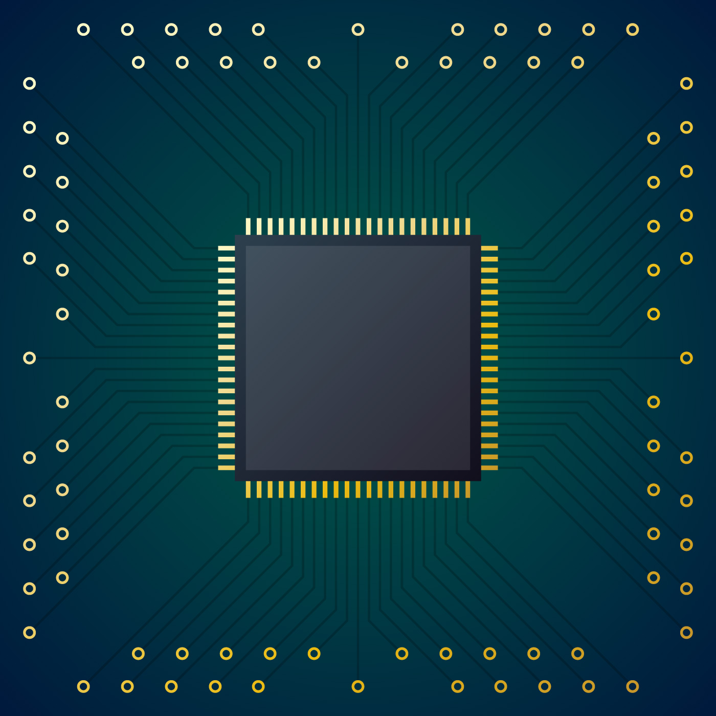 Printed Circuit Board With Chip Cpu Processor Vector Background 344463 Vector Art At Vecteezy