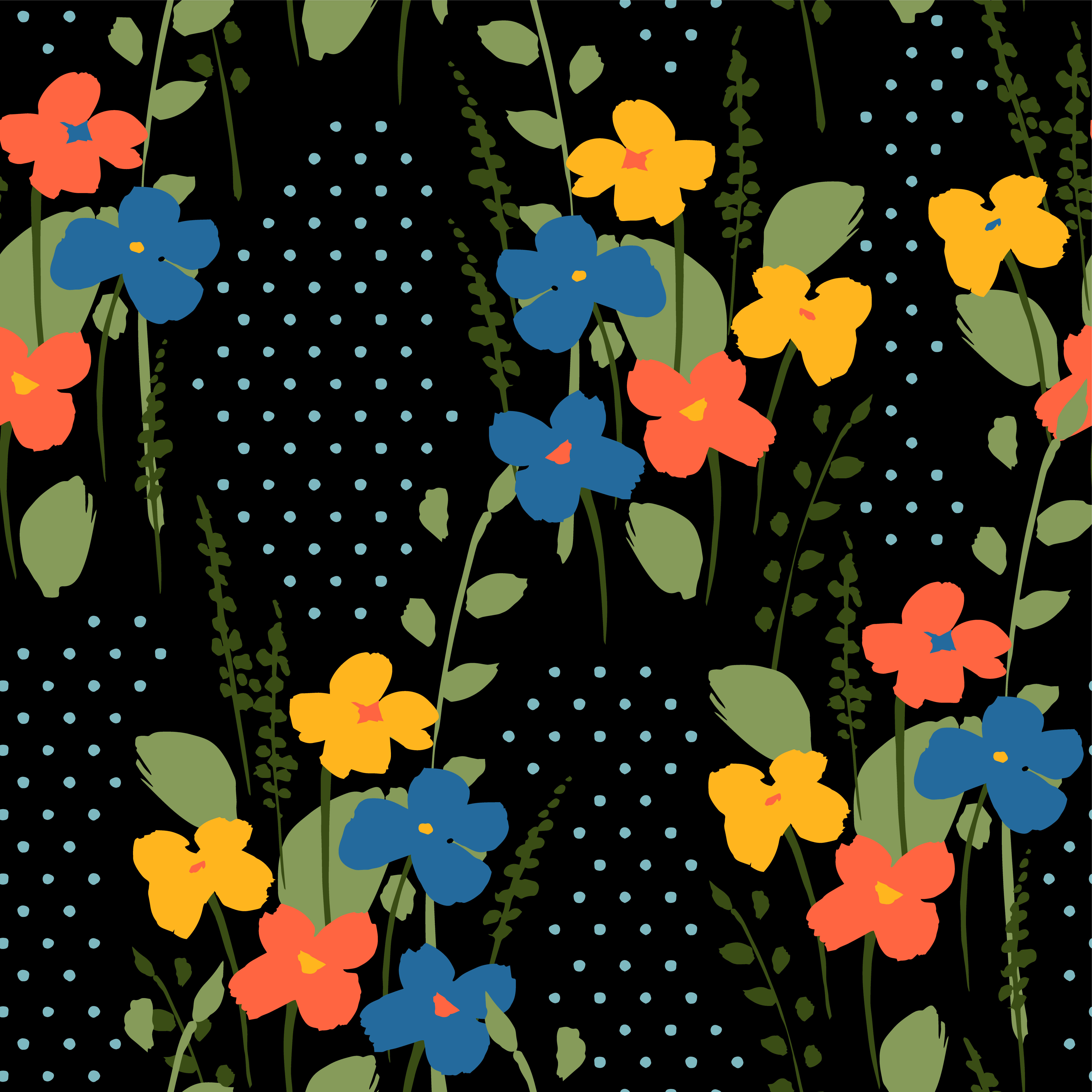 Floral Abstract Seamless Pattern Vector Design For Different Surfases
