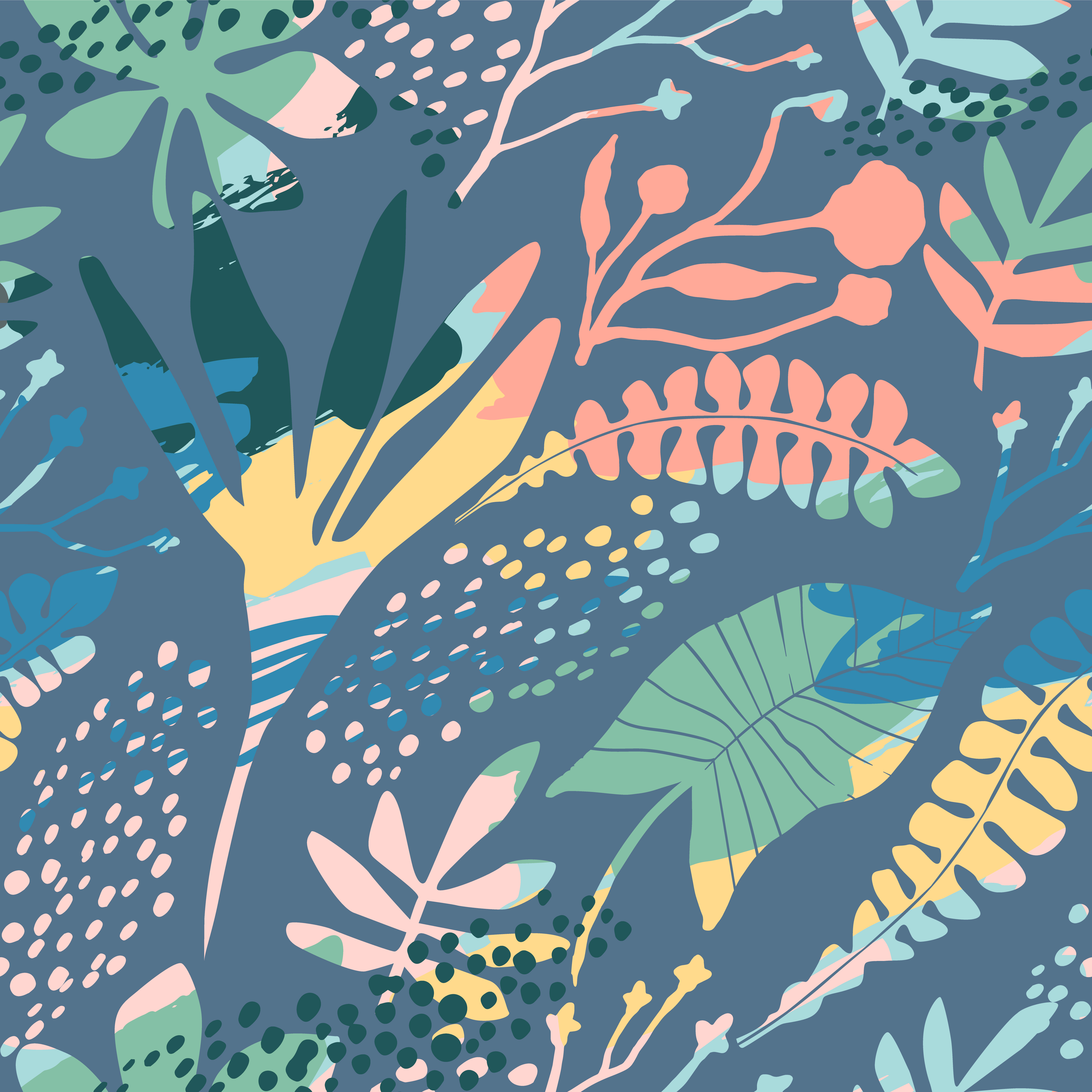 Abstract floral seamless pattern with trendy hand drawn textures ... Abstract floral seamless pattern with trendy hand drawn textures ...