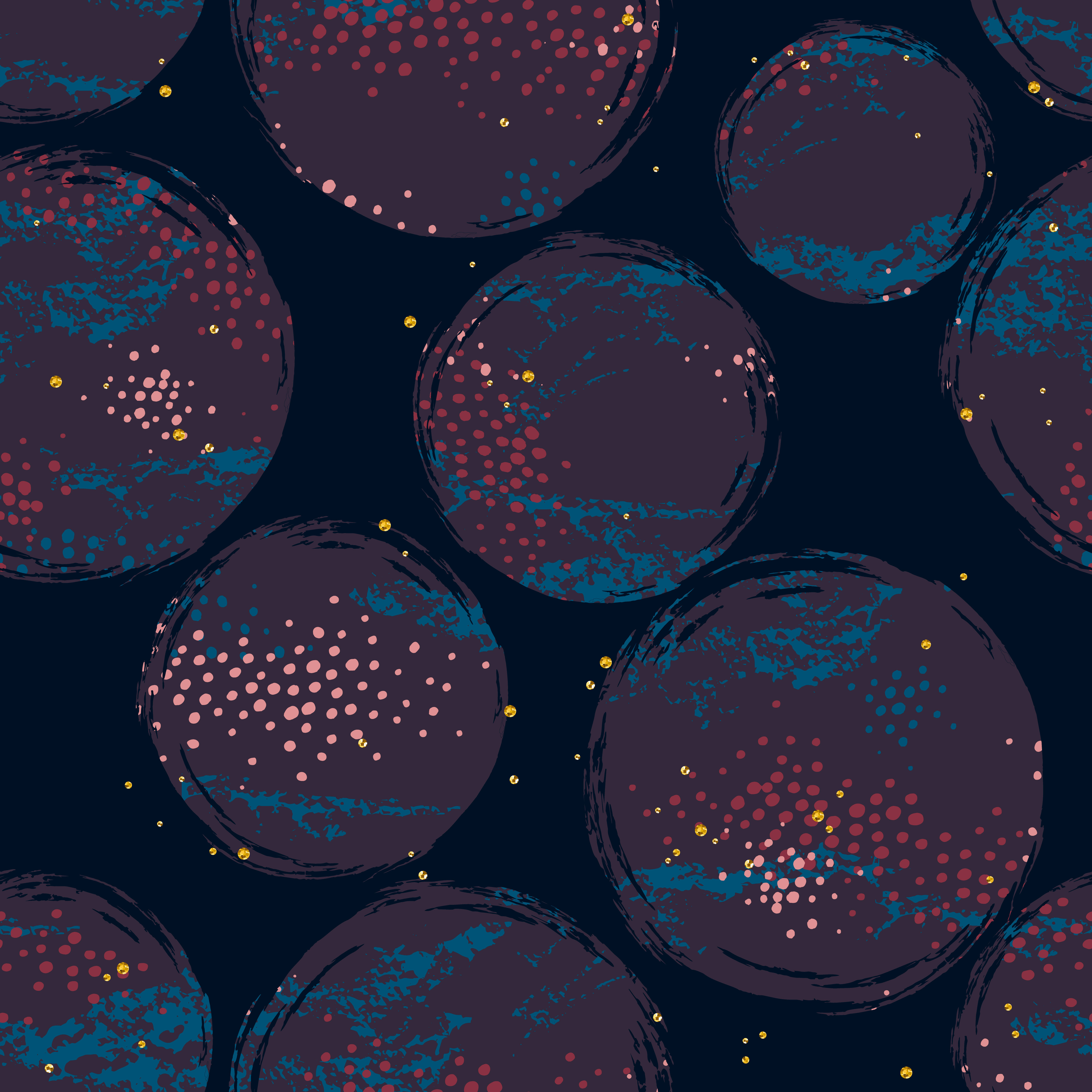 Abstract cosmic seamless pattern. Trendy hand drawn texture, glitter ... Abstract cosmic seamless pattern. Trendy hand drawn texture, glitter ...