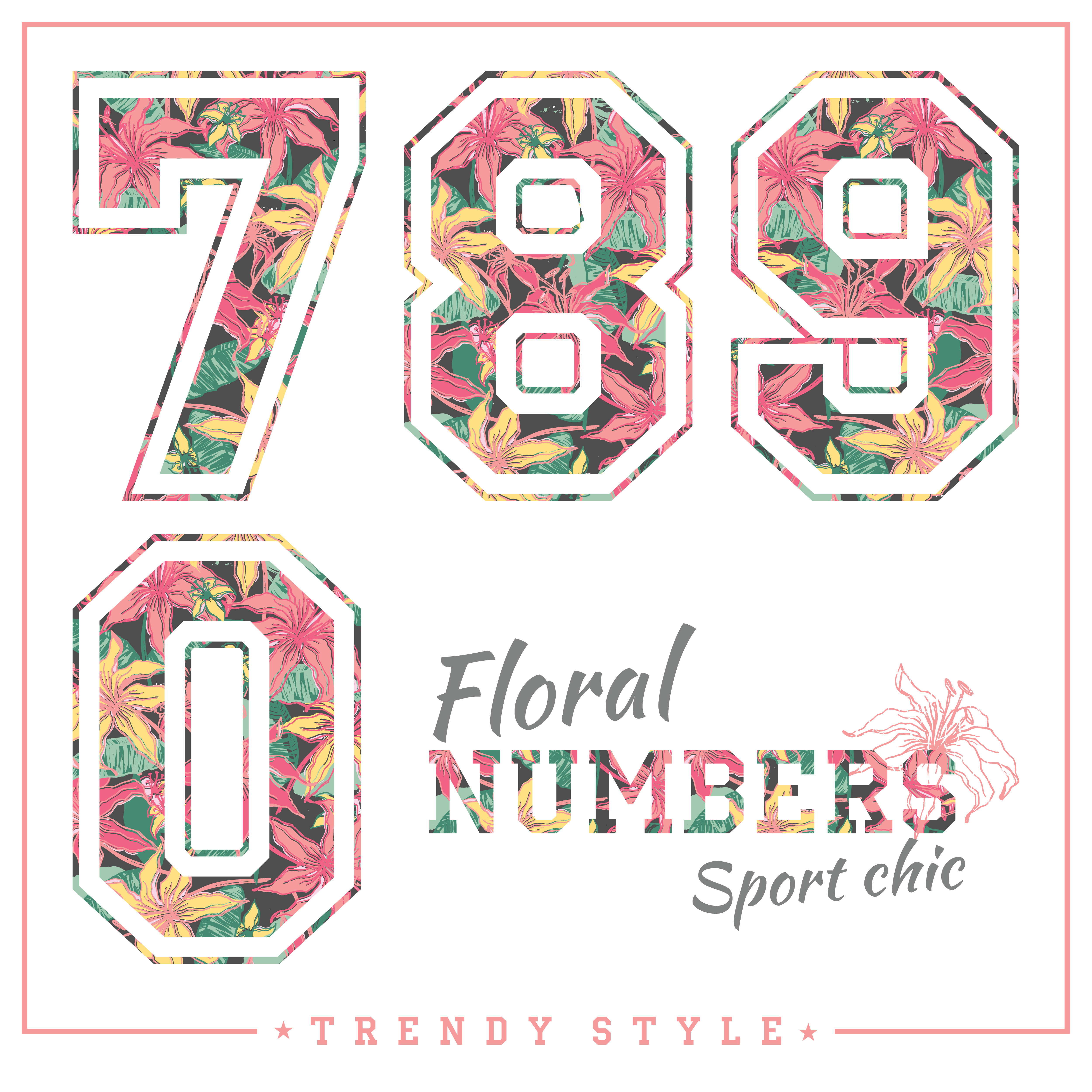 Vector Floral Numbers For T Shirts Posters Card And Other Uses 345238 Vector Art At Vecteezy