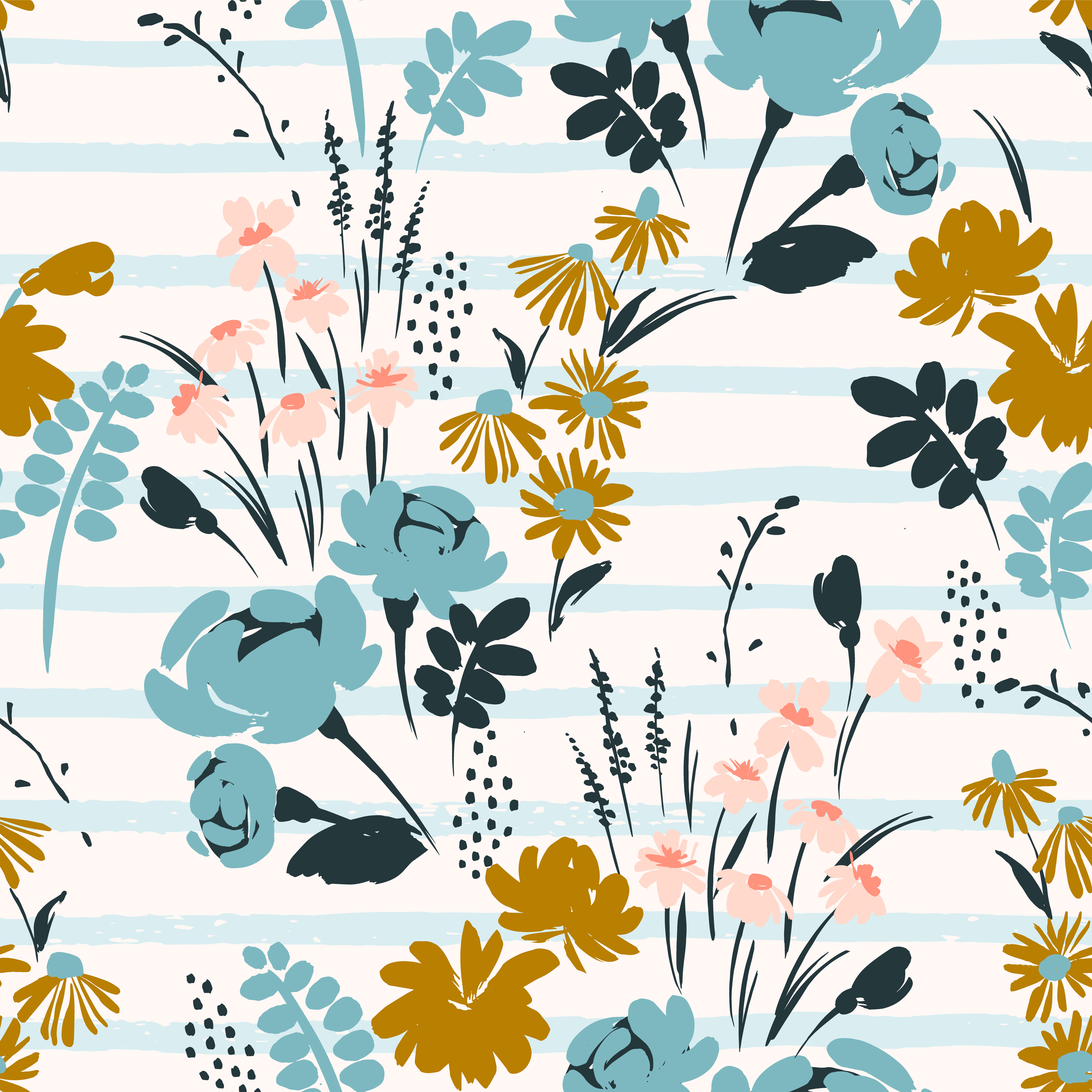 Floral Abstract Seamless Pattern Vector Design For Different Surfases