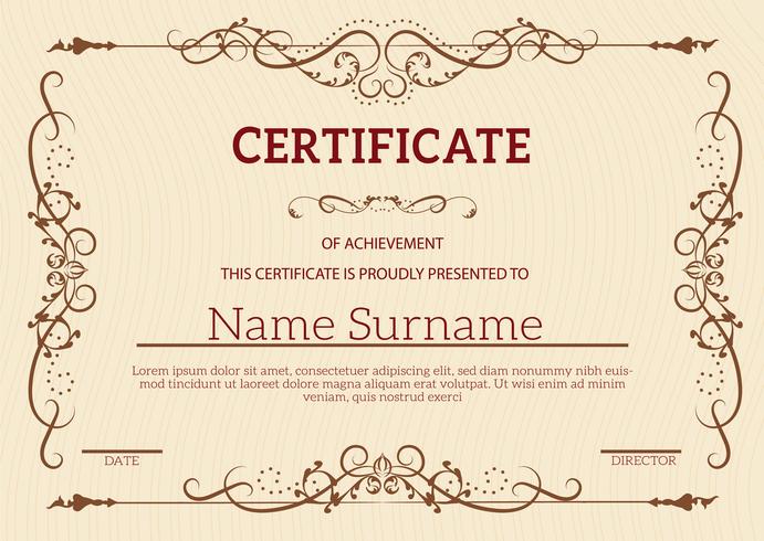 Vintage Certificate Template Vintage Certificate Template